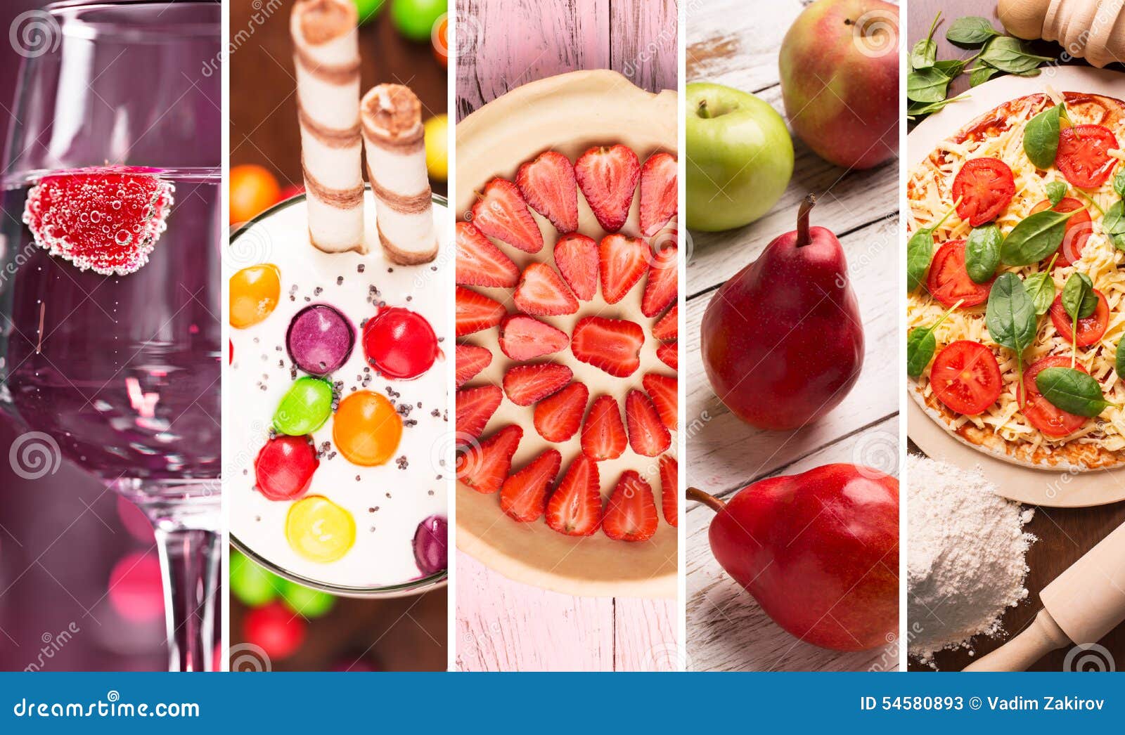 Collage De Las Fotos De La Comida Imagen de archivo - Imagen de manzana ...