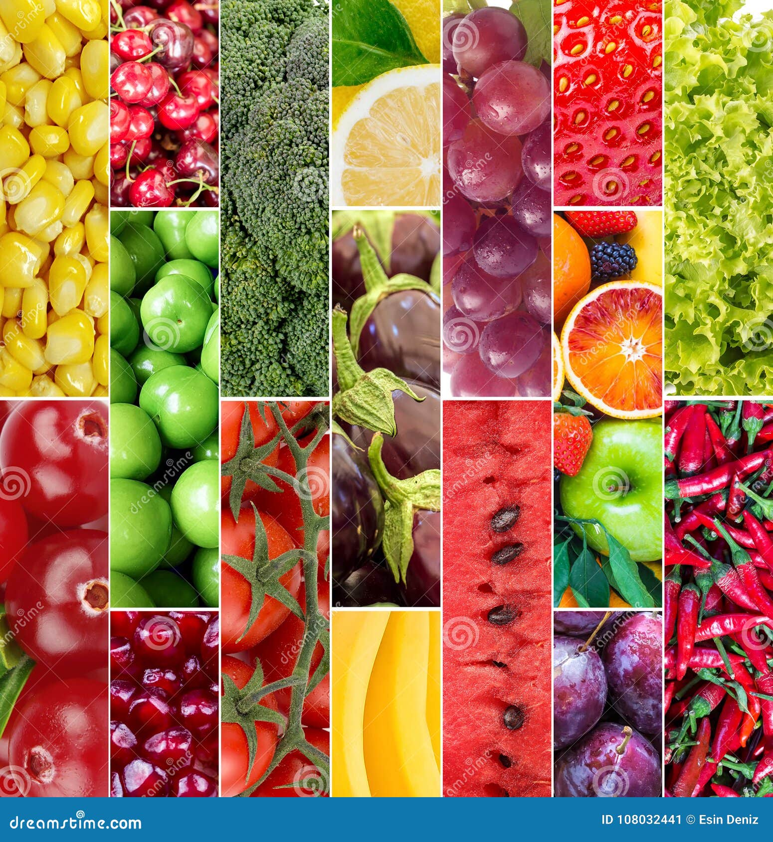 Collage De Las Frutas Y Verdura Imagen de archivo - Imagen de alimento ...
