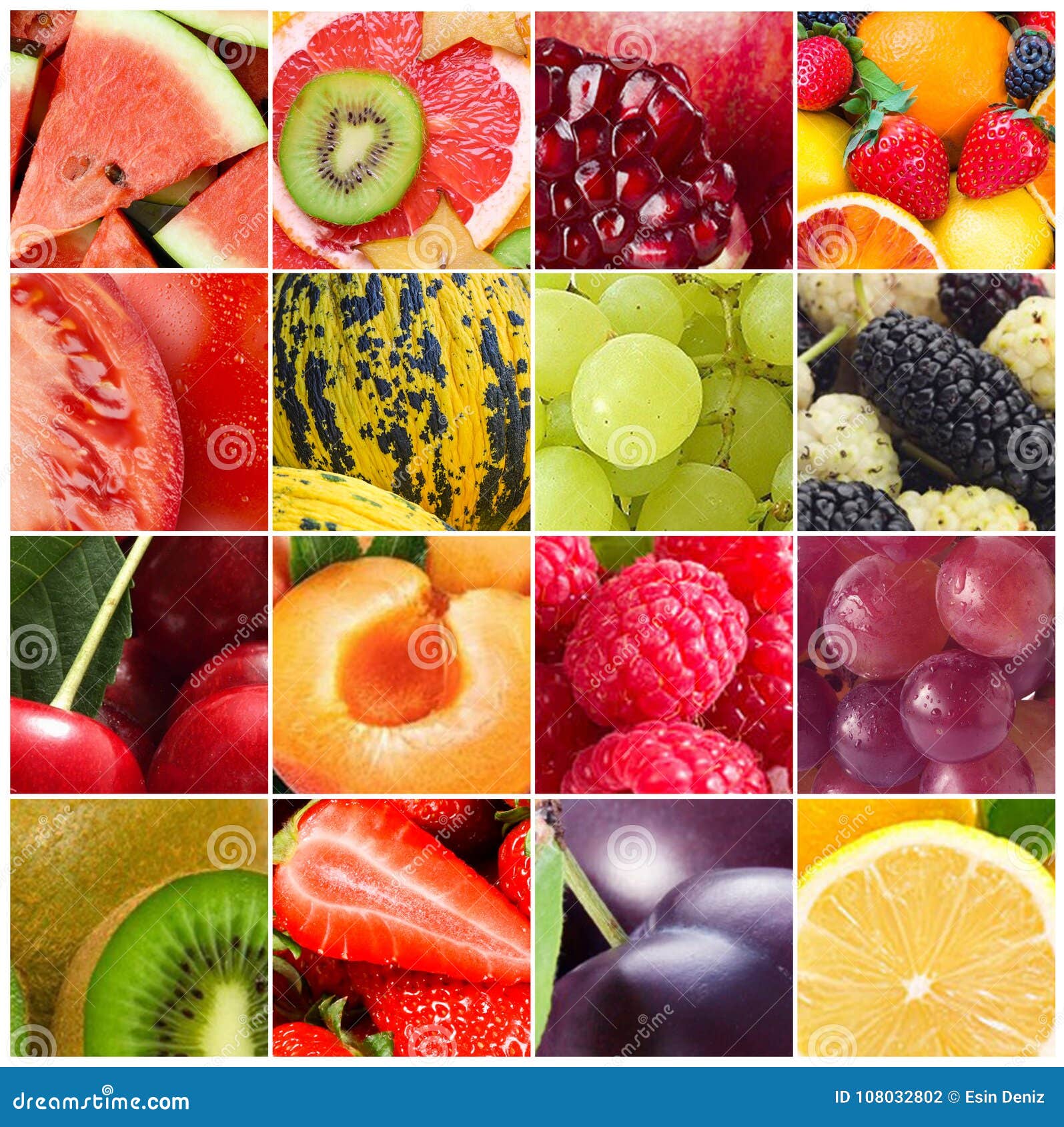 Collage De Las Frutas Y Verdura Foto de archivo - Imagen de fresa ...