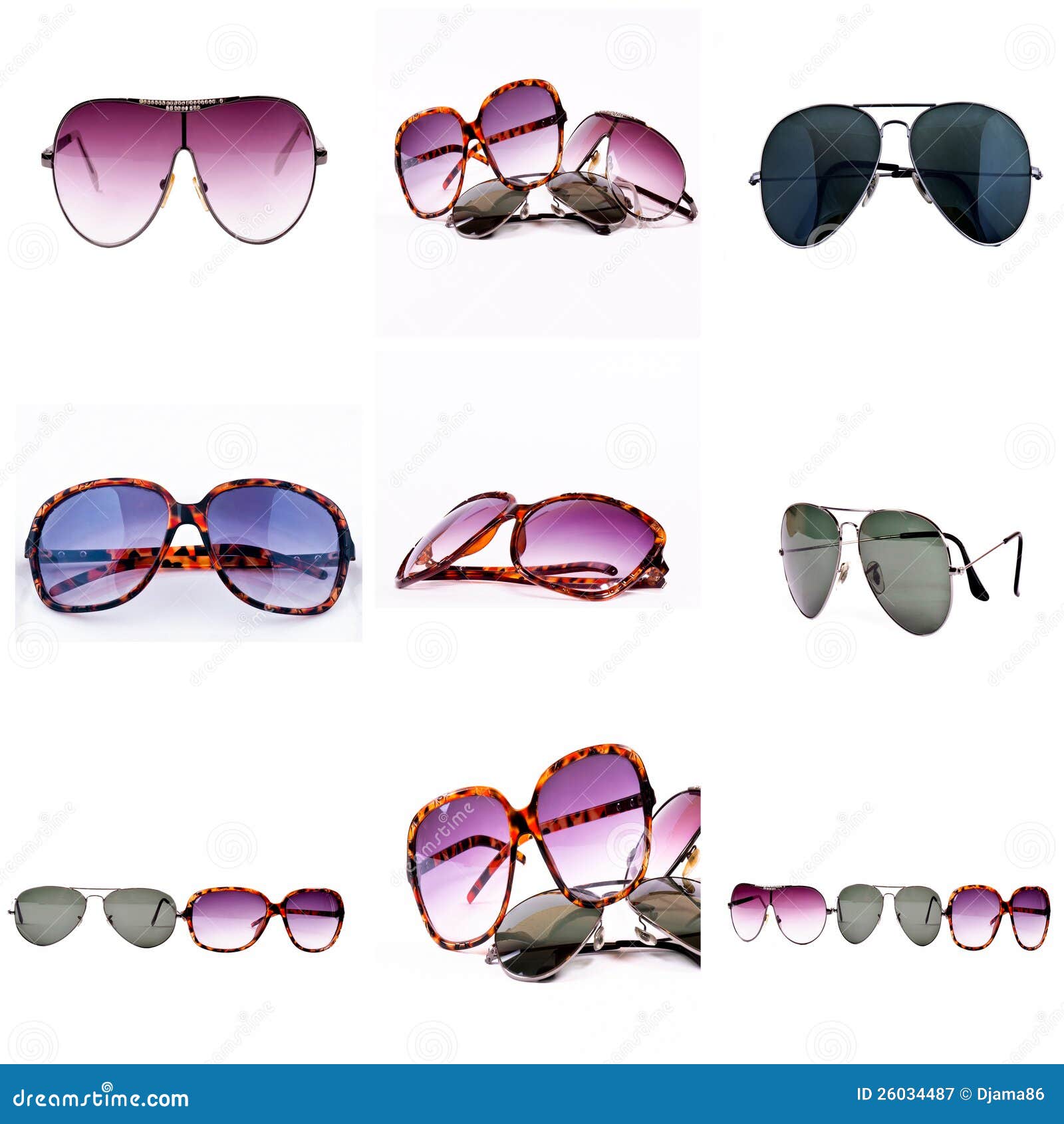 Collage De Las Gafas De Sol Imagen de archivo - Imagen de aviador ...