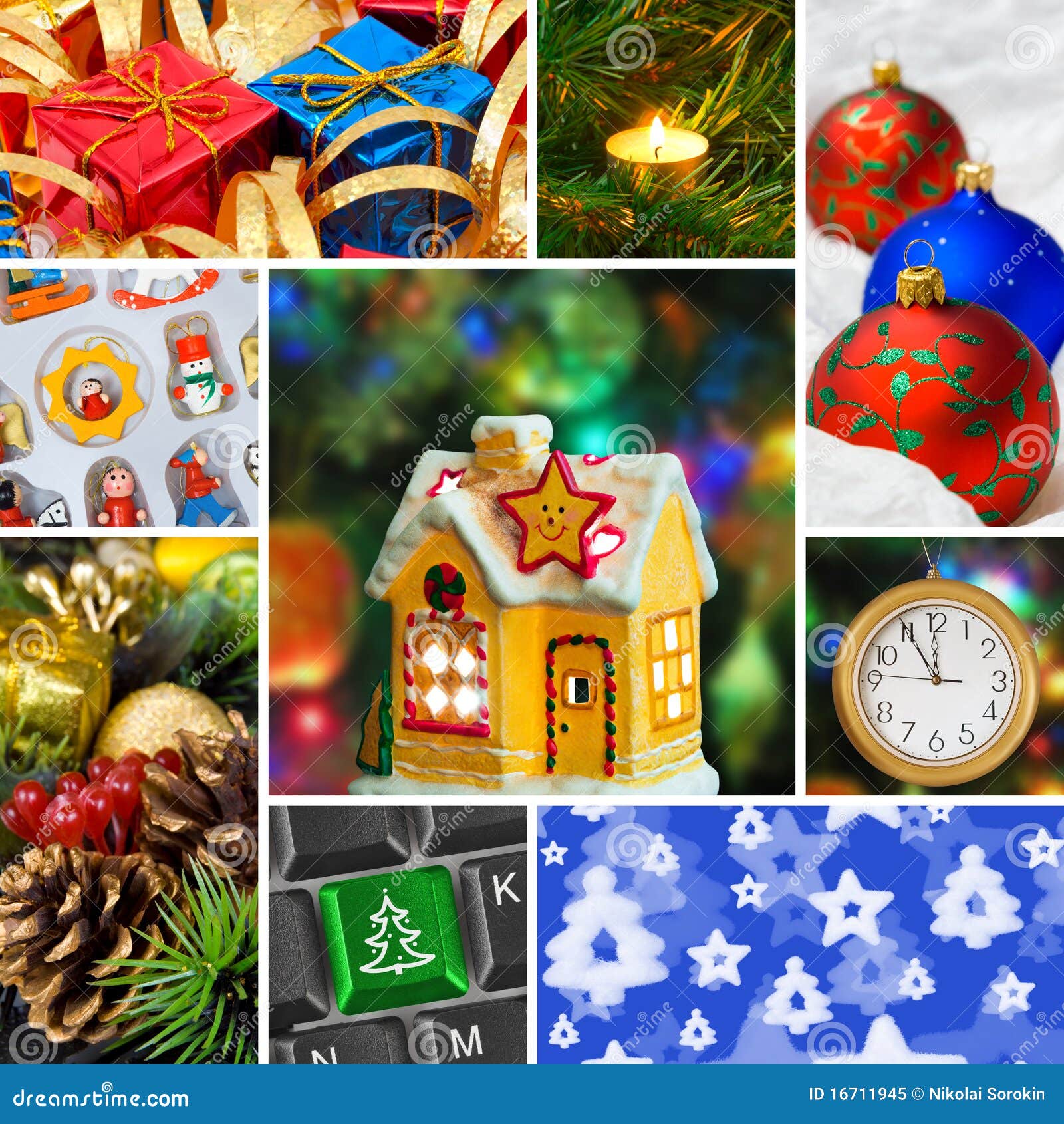 Collage De Las Imágenes De La Navidad Imagen de archivo - Imagen de ...