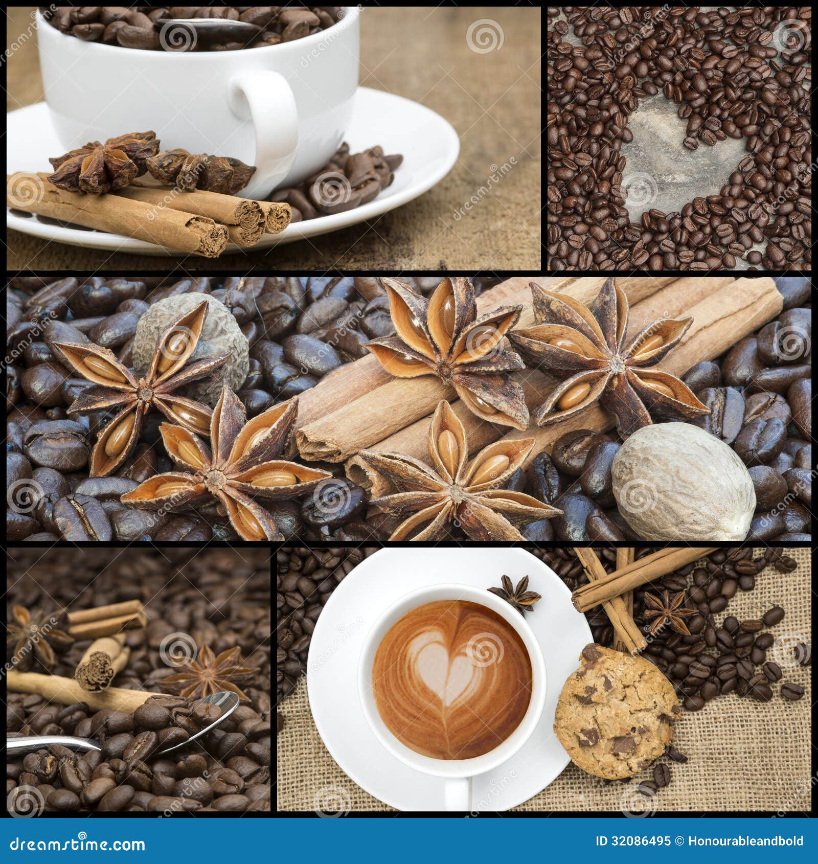 Collage De Las Imágenes Del Café Imagen de archivo - Imagen de fondo ...