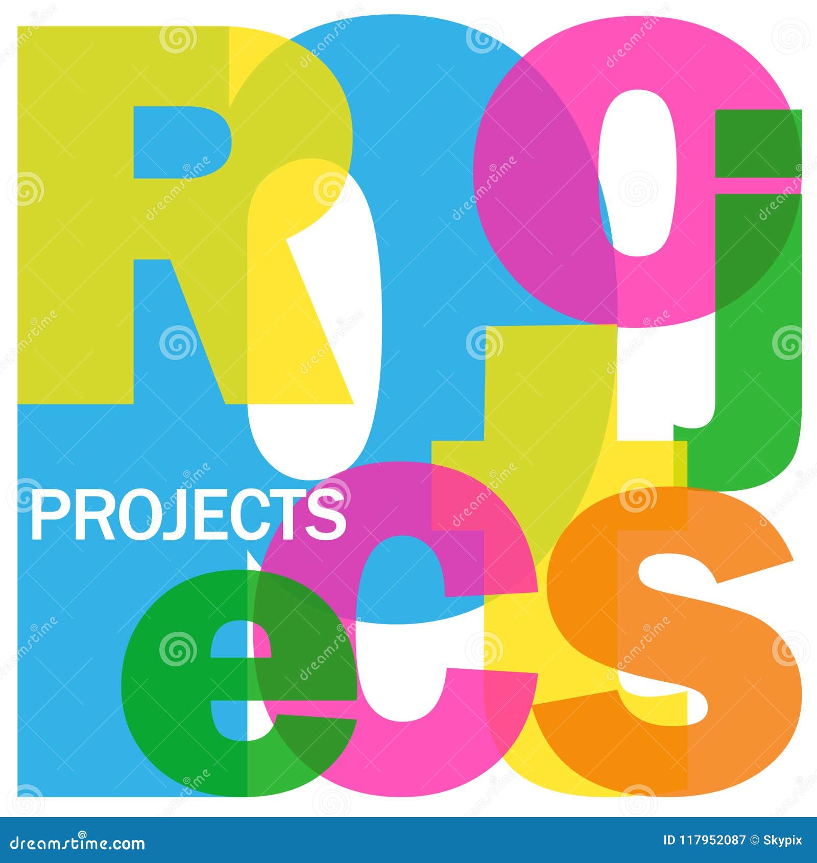 Collage De Las Letras De Los PROYECTOS Ilustración del Vector ...