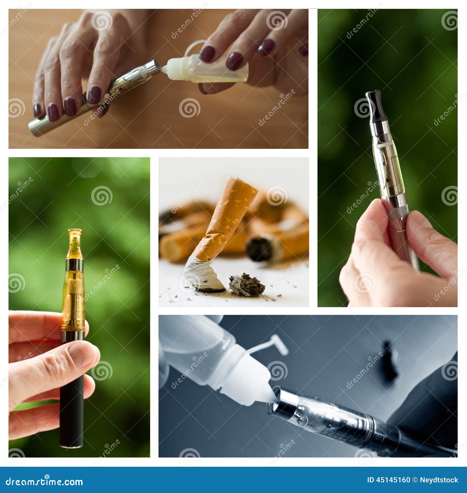 Collage De Los E-cigarrillos Foto de archivo - Imagen de vaporizado ...
