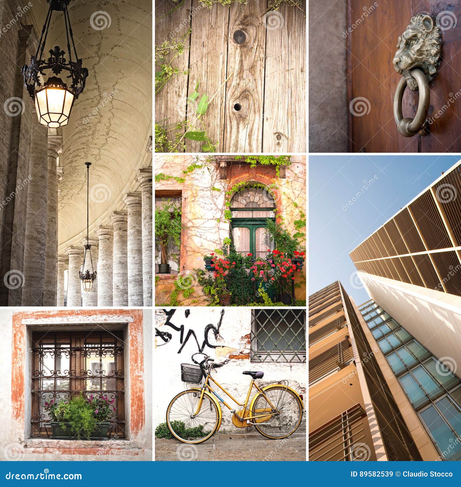 Collage De Los Elementos De La Ciudad Imagen de archivo - Imagen de ...