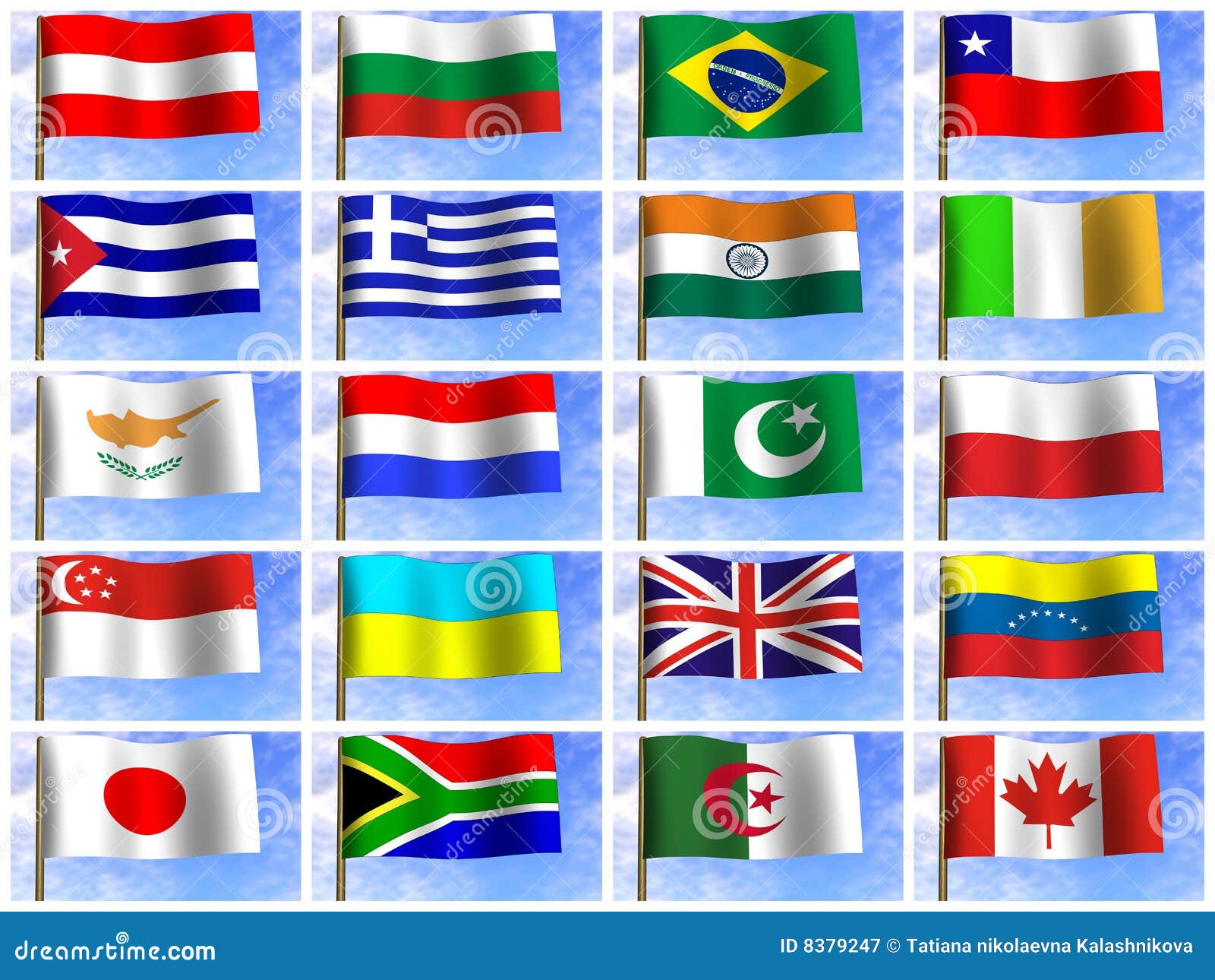 Collage De Las Banderas De Los Países Diferentes Stock de ilustración ...