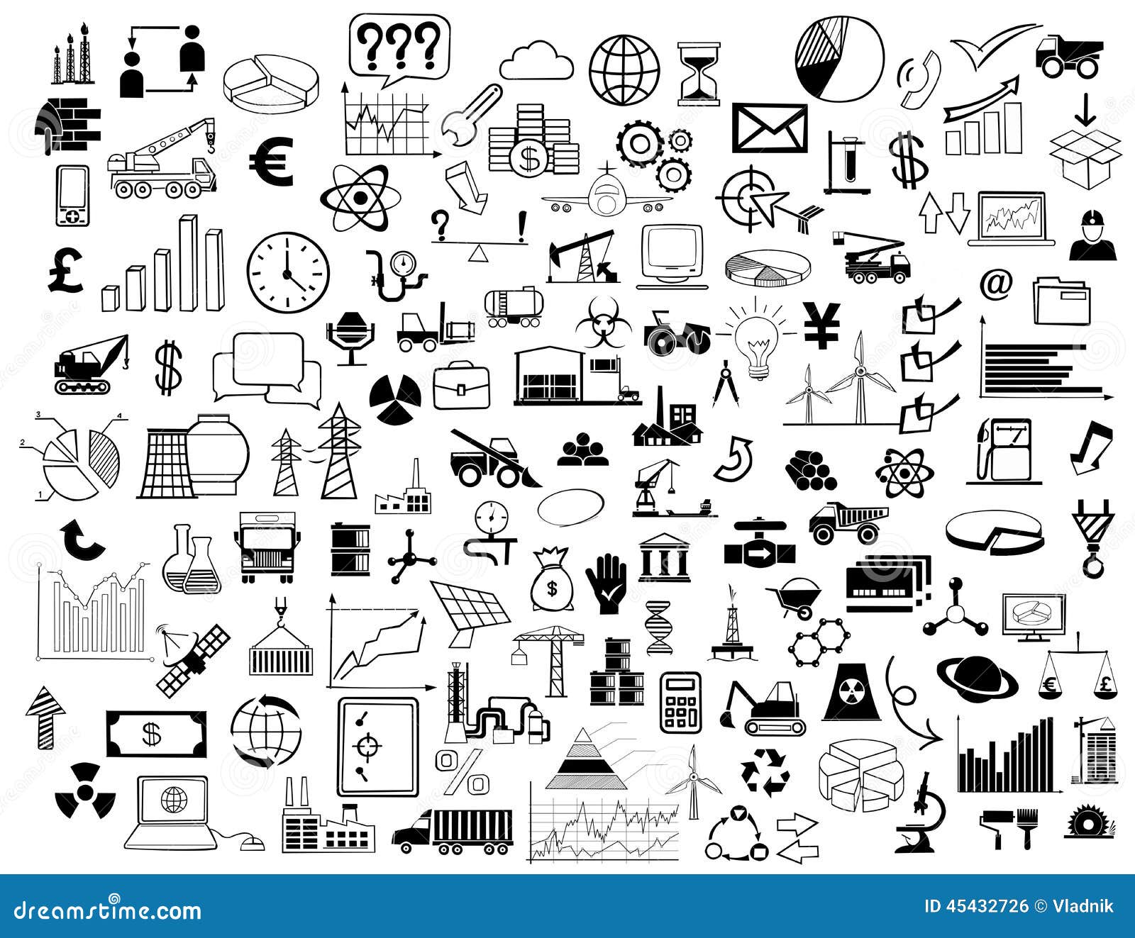 Collage De Los Símbolos Del Negocio Foto de archivo - Imagen de flecha ...