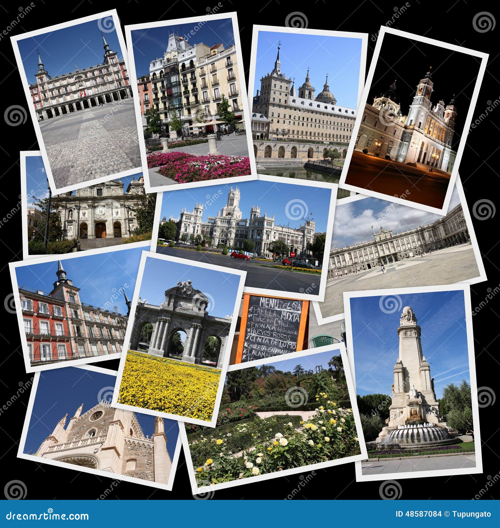 Collage de Madrid foto de archivo. Imagen de ciudad, palacio - 48587084