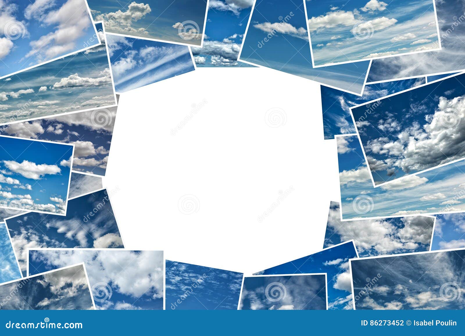 Collage De Nubes En Un Cielo Azul Foto de archivo - Imagen de escénico ...