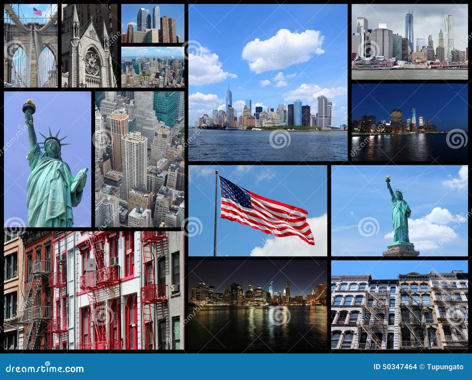 Collage de Nueva York foto de archivo. Imagen de montage - 50347464