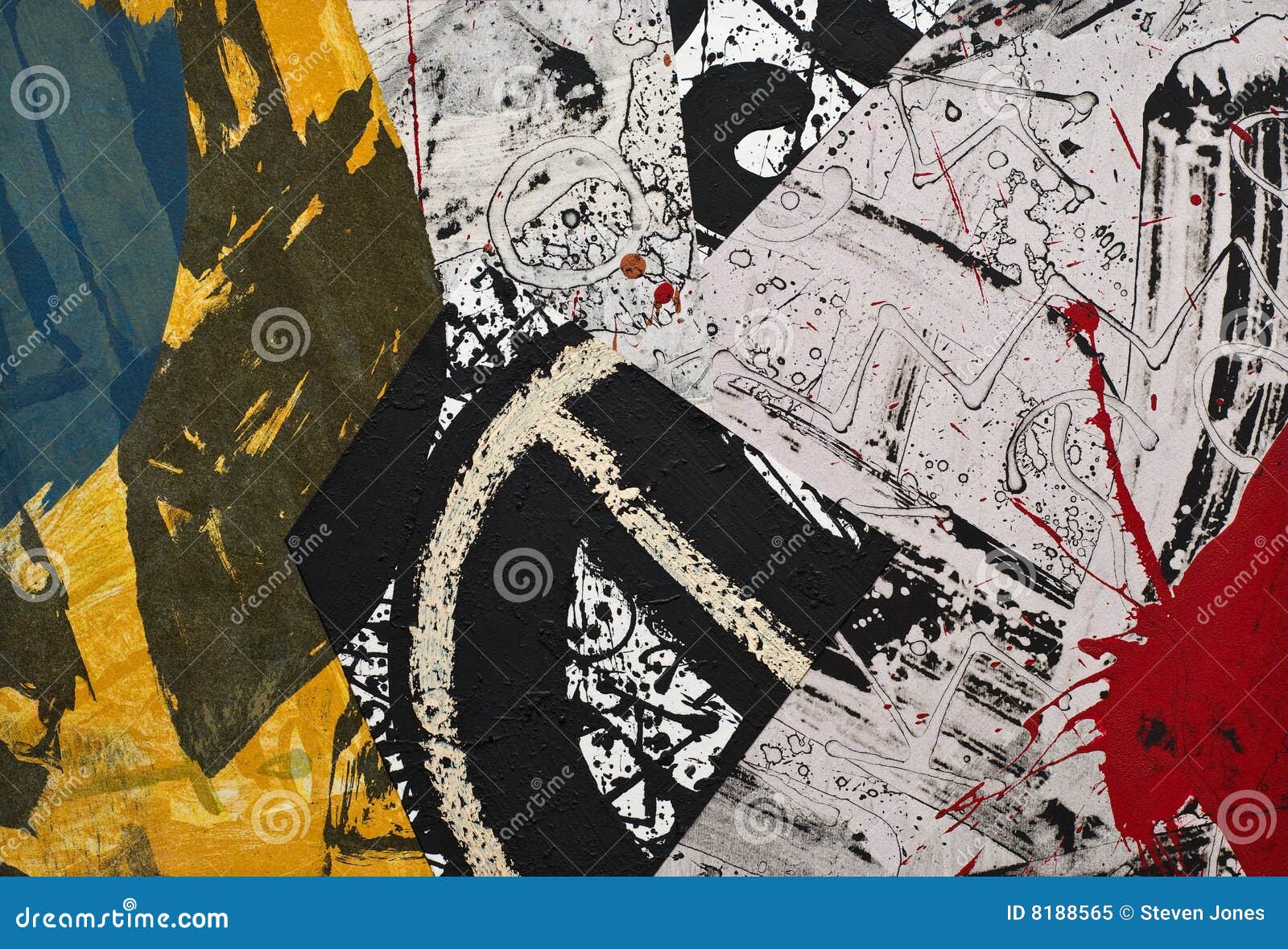 Collage De Papel Pintado a Mano Stock de ilustración - Ilustración de ...