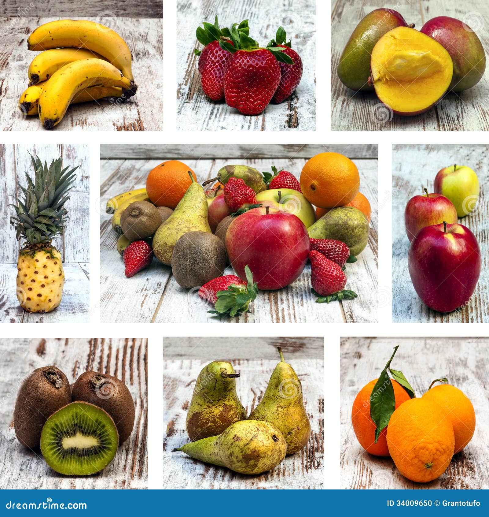 Collage De Plusieurs Fruits Photo stock - Image du fond, rustique: 34009650
