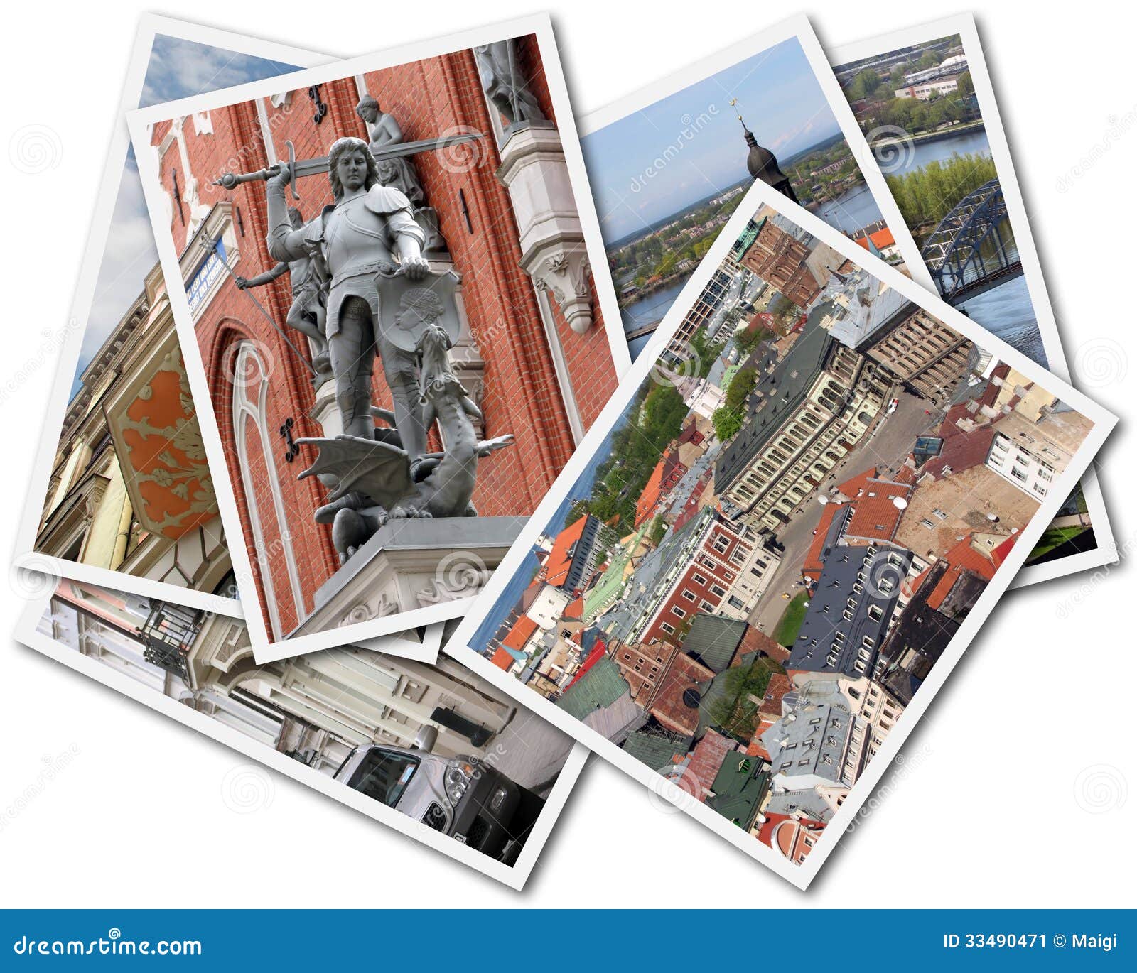 Collage de Riga imagen de archivo. Imagen de postales - 33490471
