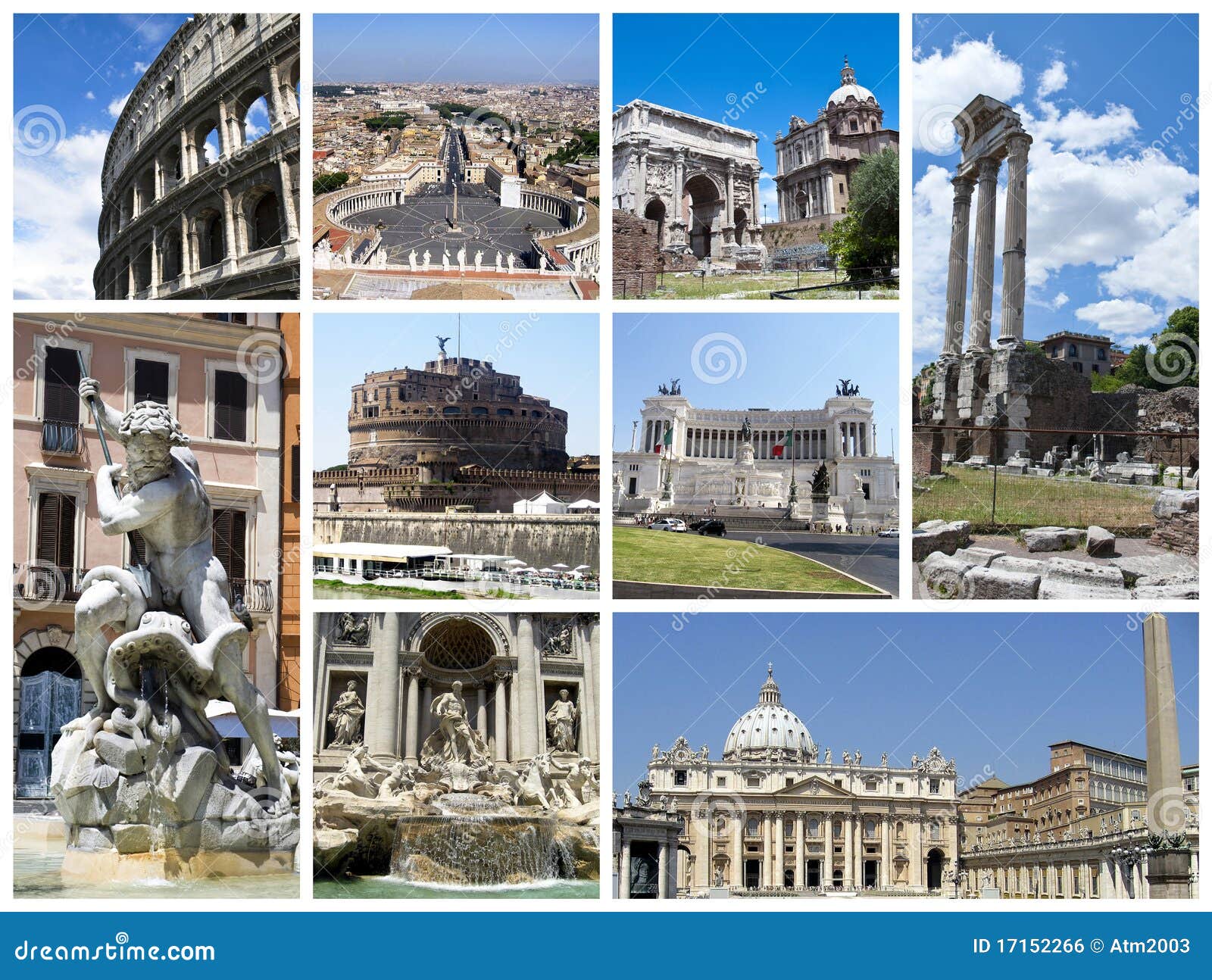 Collage de Rome photo stock. Image du baroque, colisé - 17152266