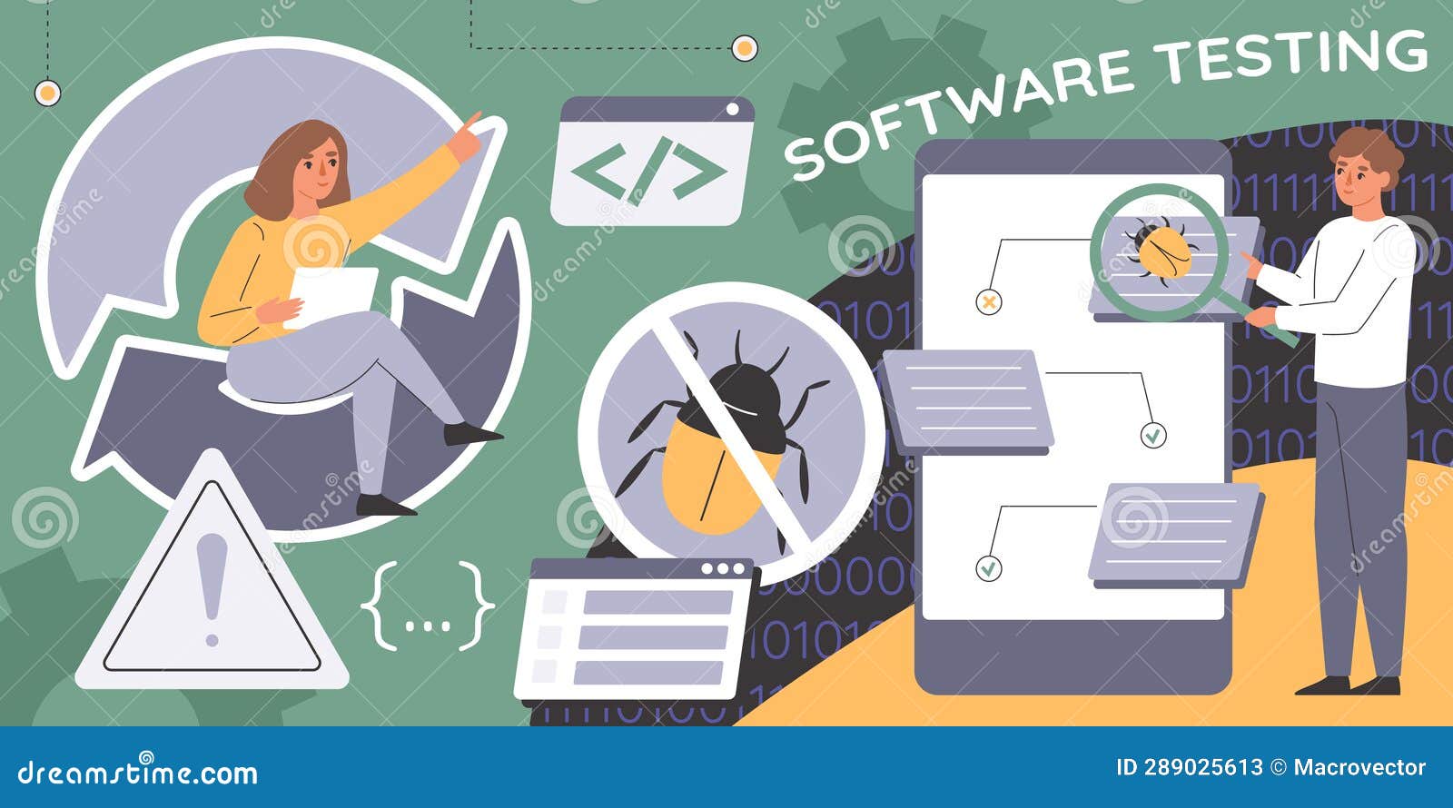 Collage de test logiciel illustration de vecteur. Illustration du durée ...