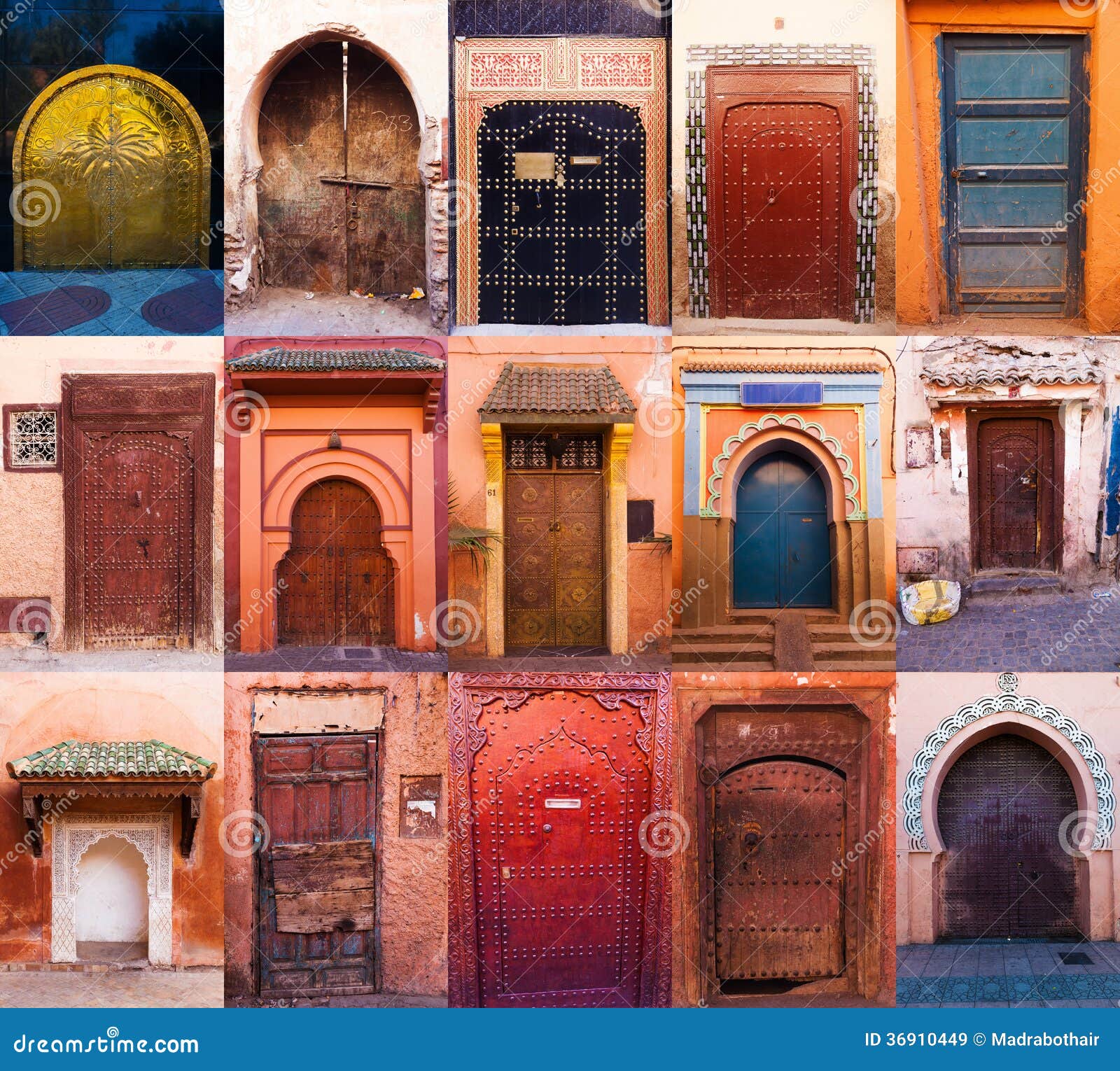 Collage De Vieilles Portes De Marrakech Image stock - Image du ...