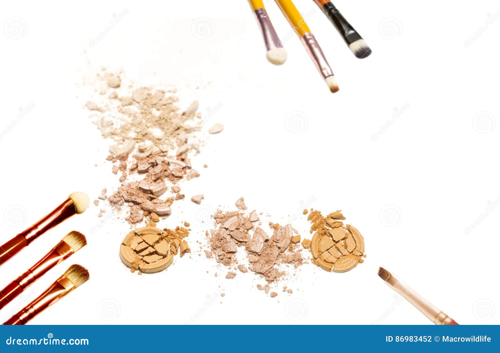 Collage of Decorative Cosmetics on White Background. Beauty and Makeup ...