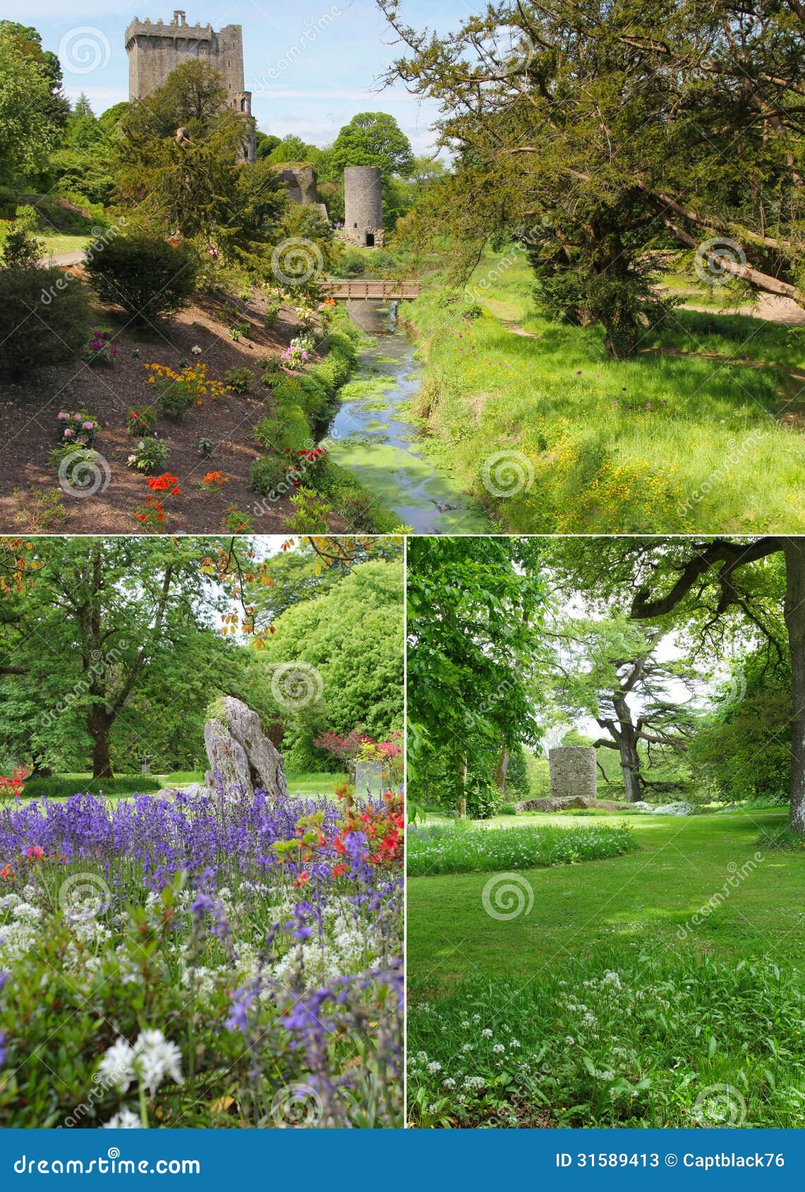 Collage Dei Giardini Del Castello Di Lusinga Immagine Stock - Immagine ...