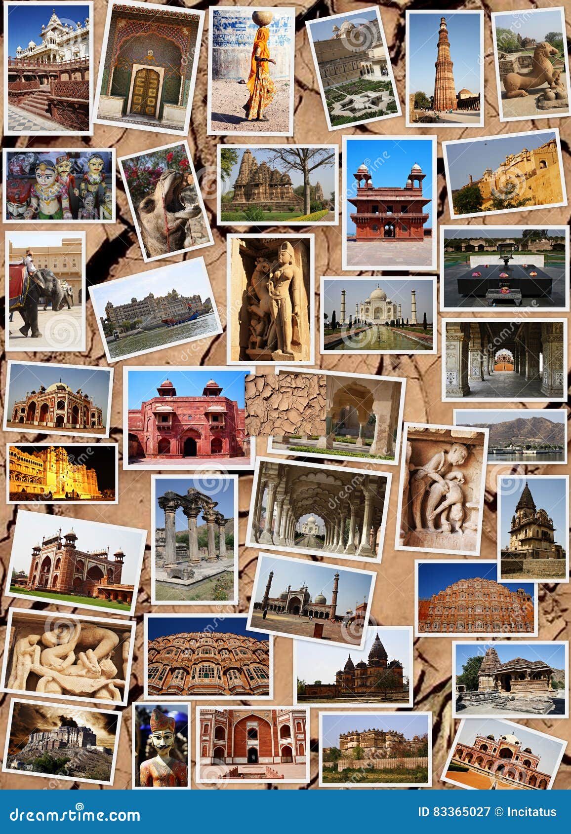 COLLAGE DEI MONUMENTI in INDIA Immagine Stock - Immagine di ...