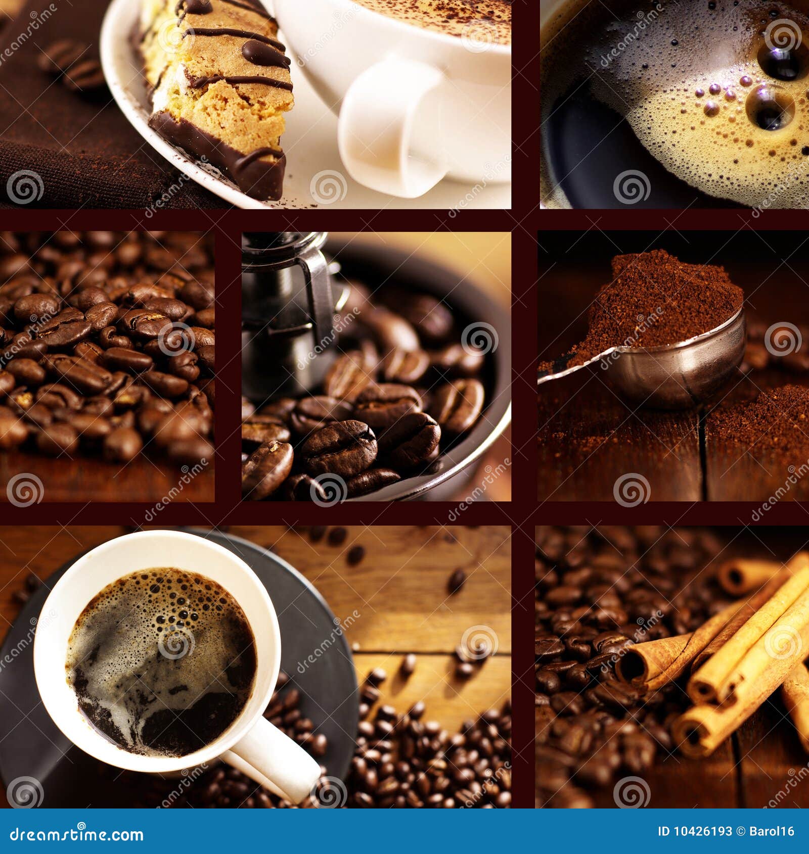 Collage del café imagen de archivo. Imagen de especias - 10426193