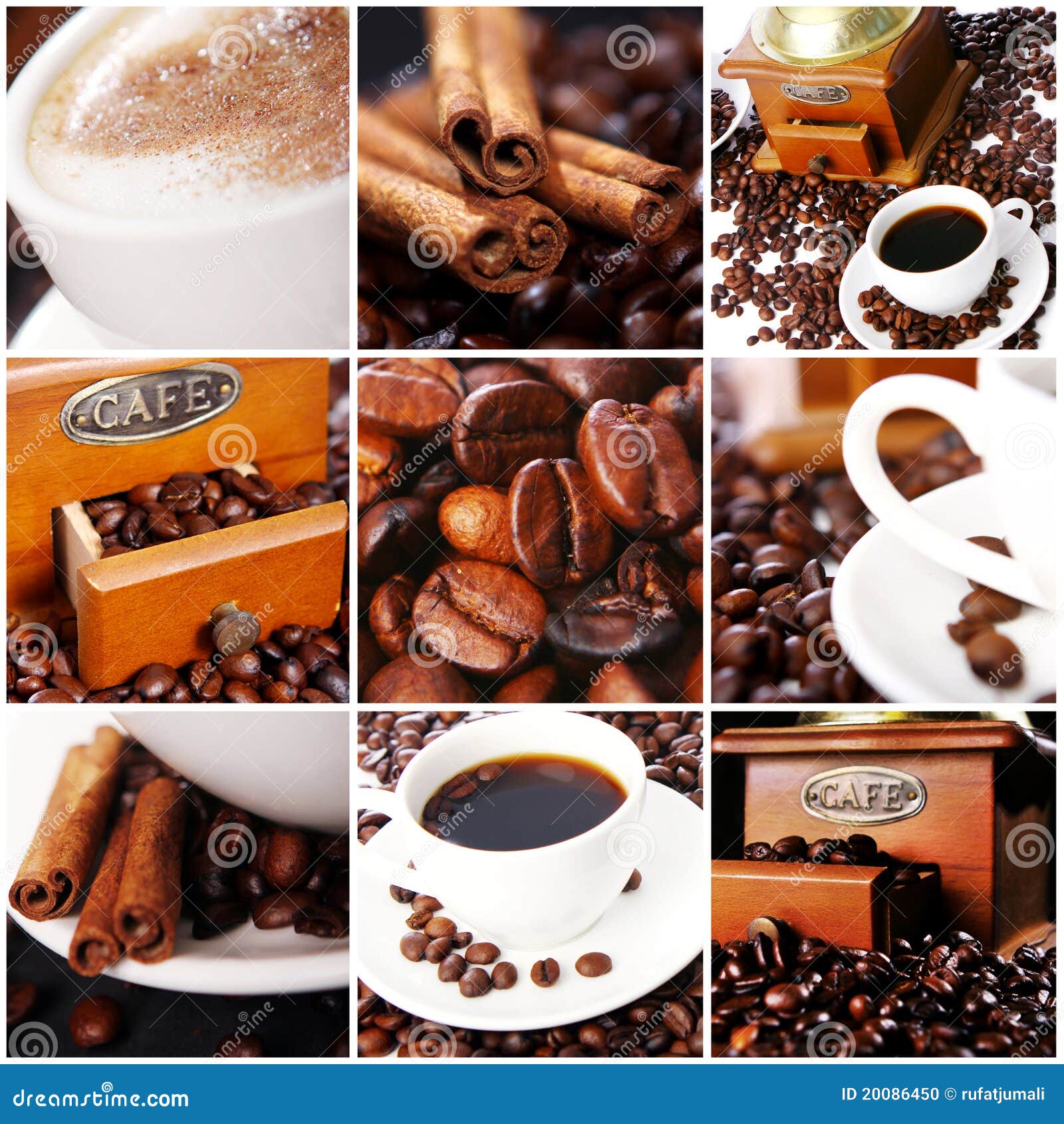 Collage del café foto de archivo. Imagen de rejilla, moca - 20086450