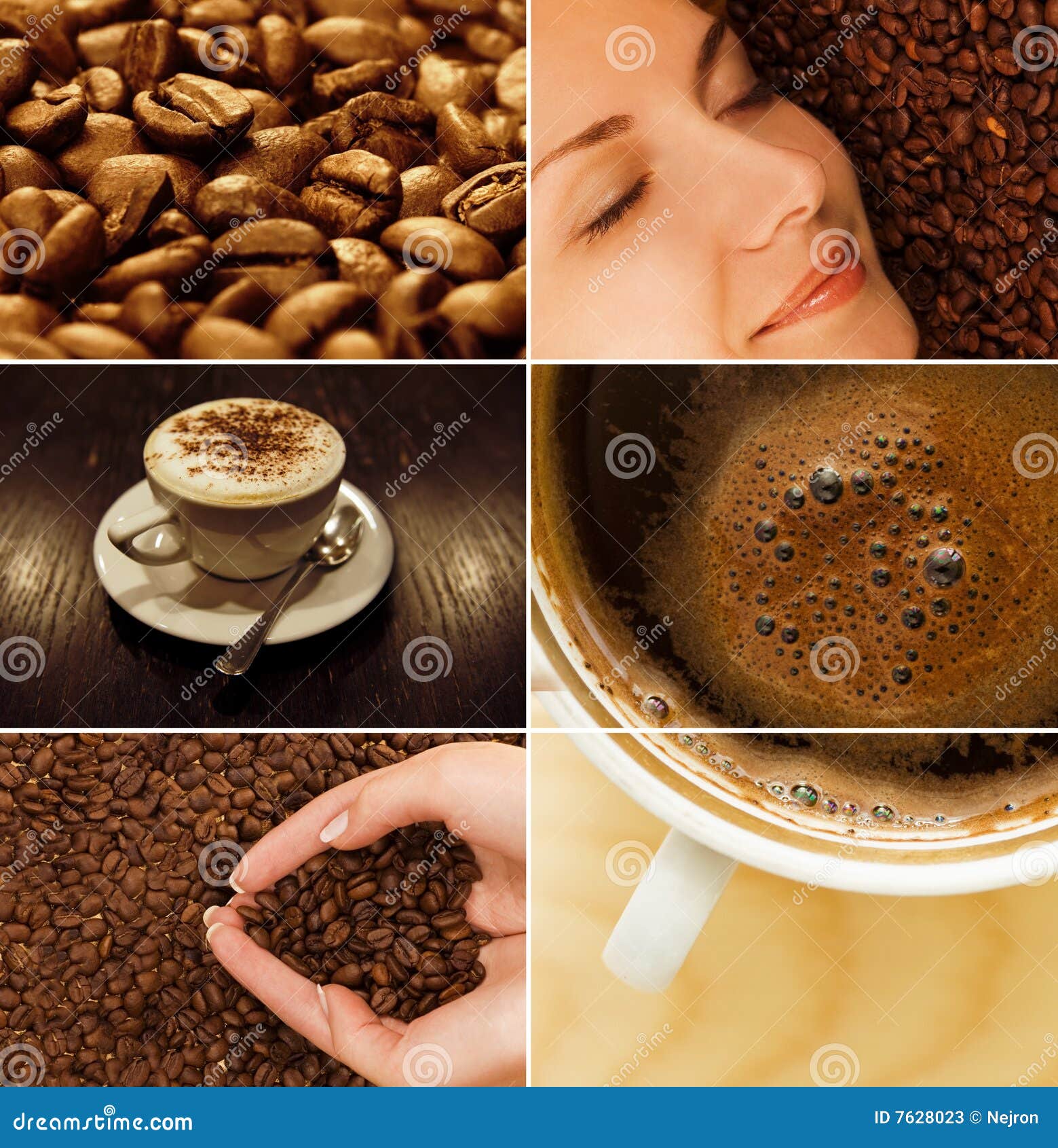 Collage del café imagen de archivo. Imagen de preparar - 7628023