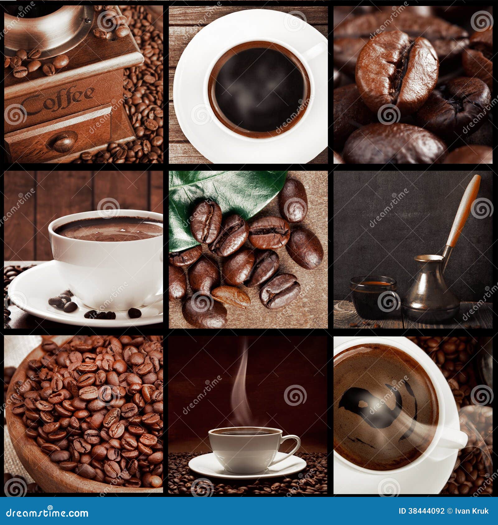 Collage Del Concepto Del Café Foto de archivo - Imagen de fresco ...