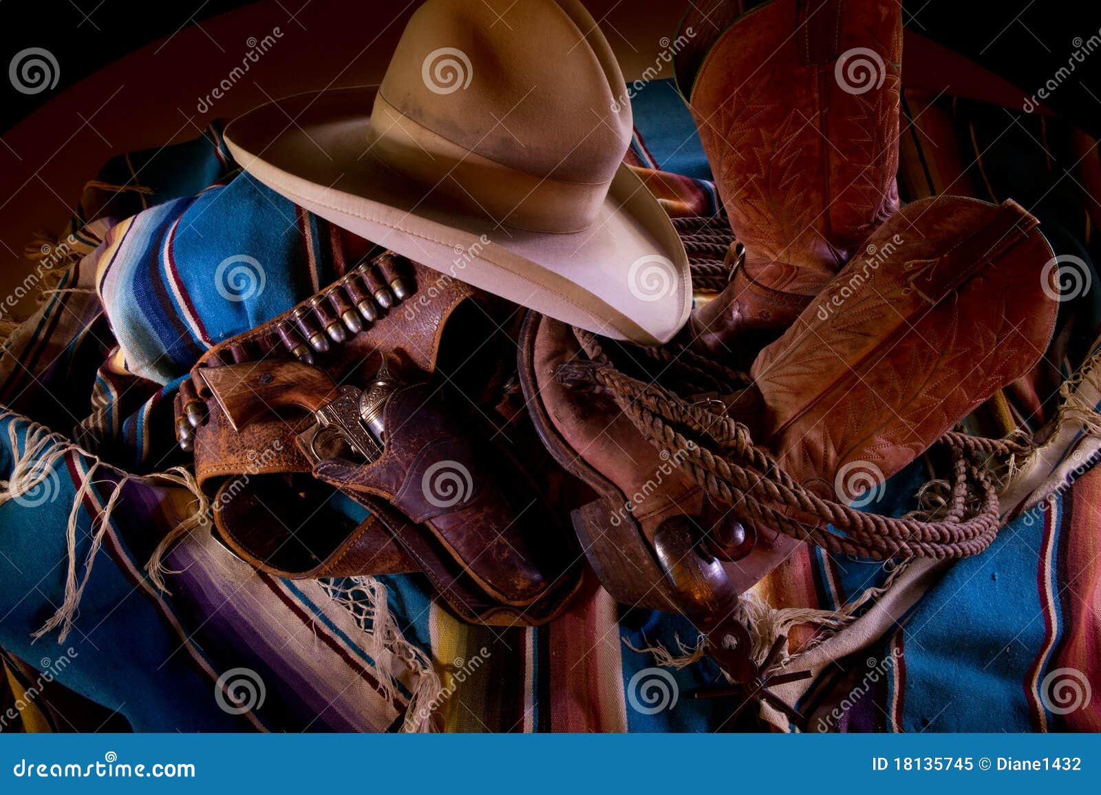 Collage del cowboy immagine stock. Immagine di orizzontale - 18135745