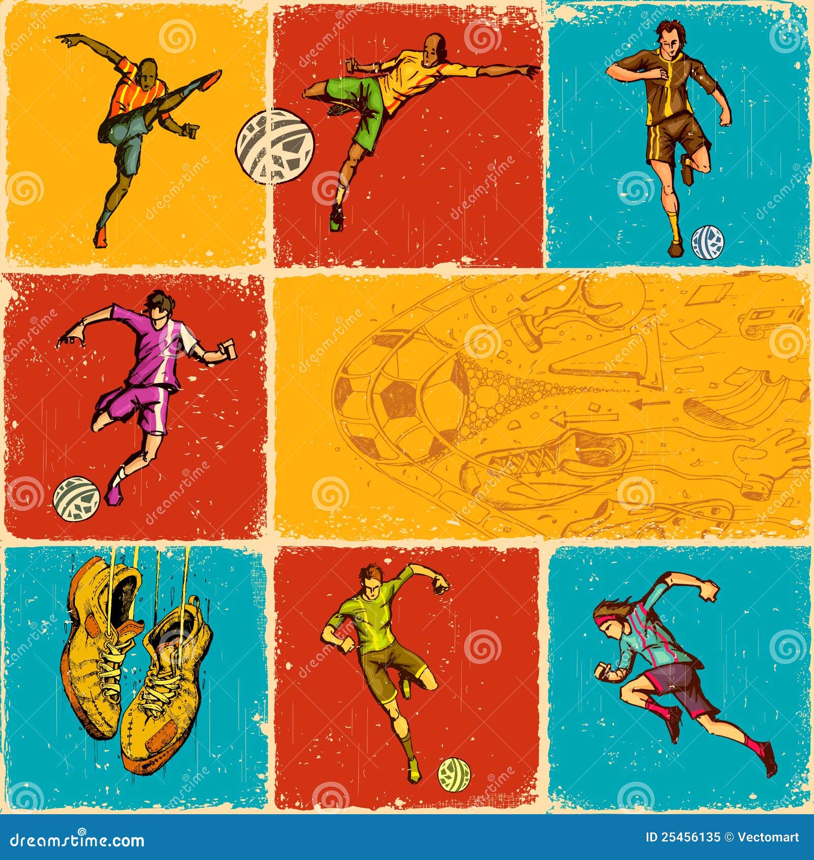 Collage del fútbol ilustración del vector. Ilustración de sano - 25456135