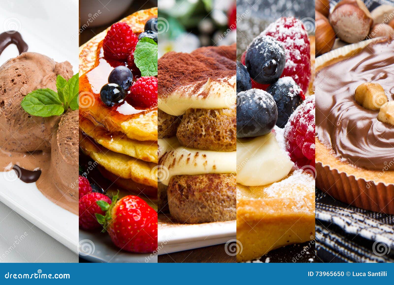 Collage Del Postre Mezclado Foto de archivo - Imagen de sabroso, agrio: 73965650