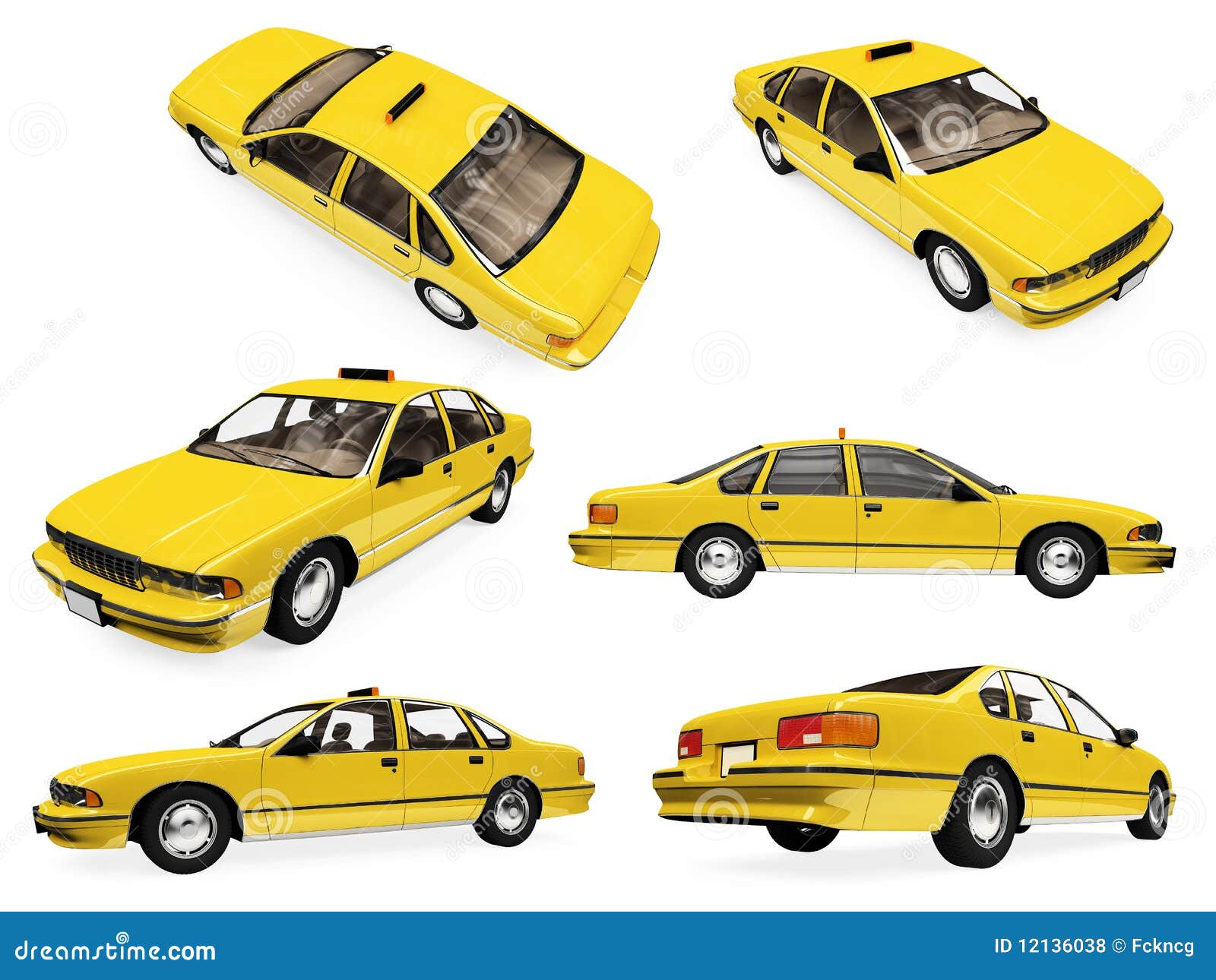 Collage Del Taxi Amarillo Aislado Stock de ilustración - Ilustración de ...
