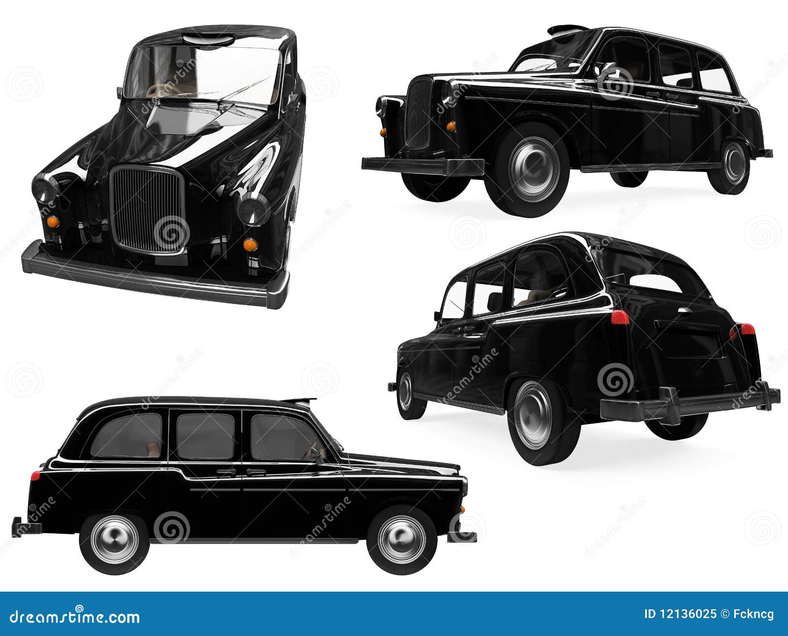 Collage Del Taxi Negro Aislado Stock de ilustración - Ilustración de ...