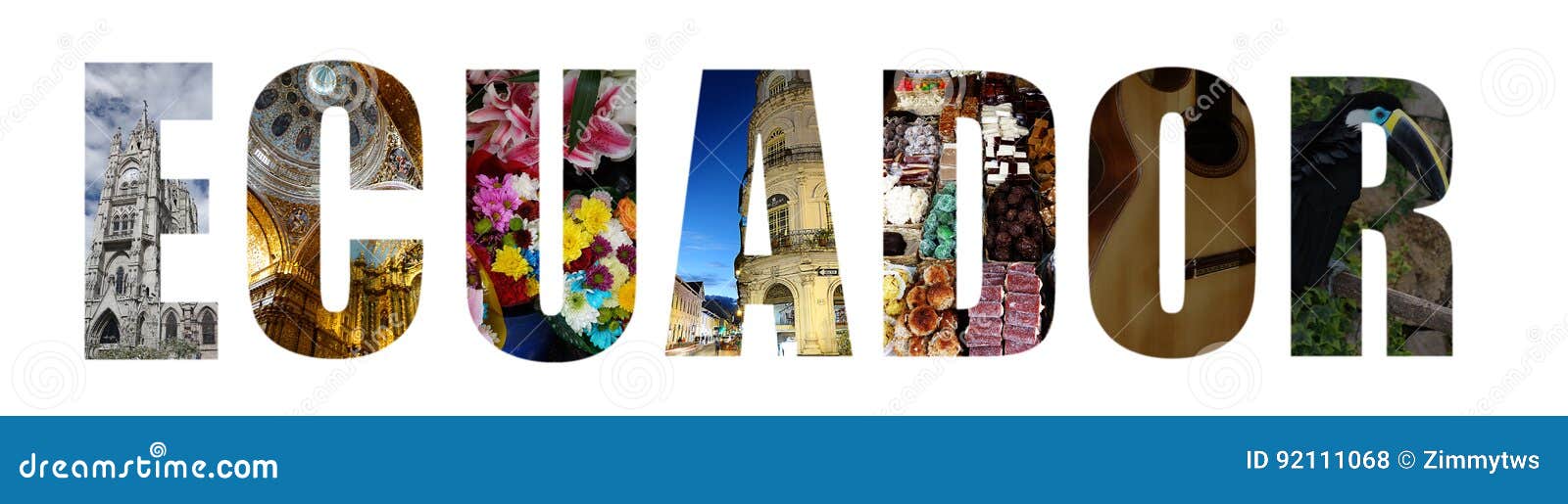 Collage Del Viaje De Ecuador Stock de ilustración - Ilustración de ...