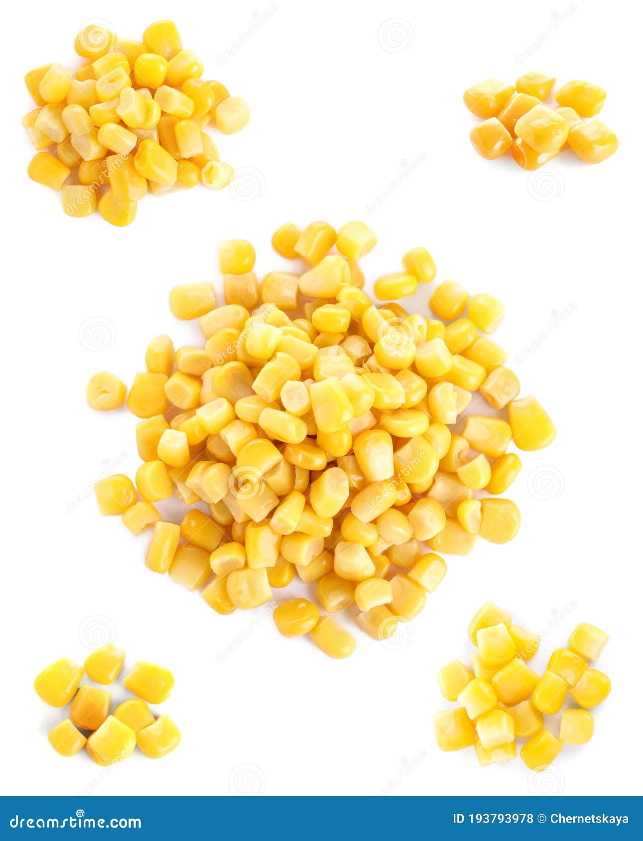 Collage with Delicious Canned Corn on Background, Top View Stock Photo ...