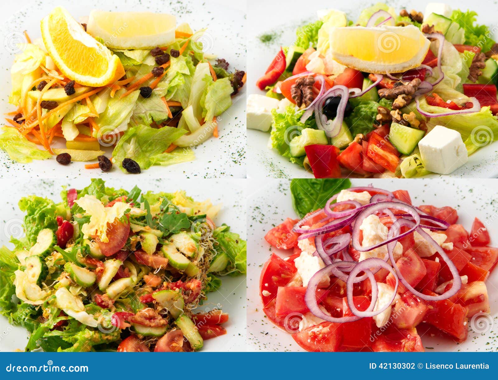 Collage of Delicious Diet Salad Stock Photo - Image of table, tomato ...