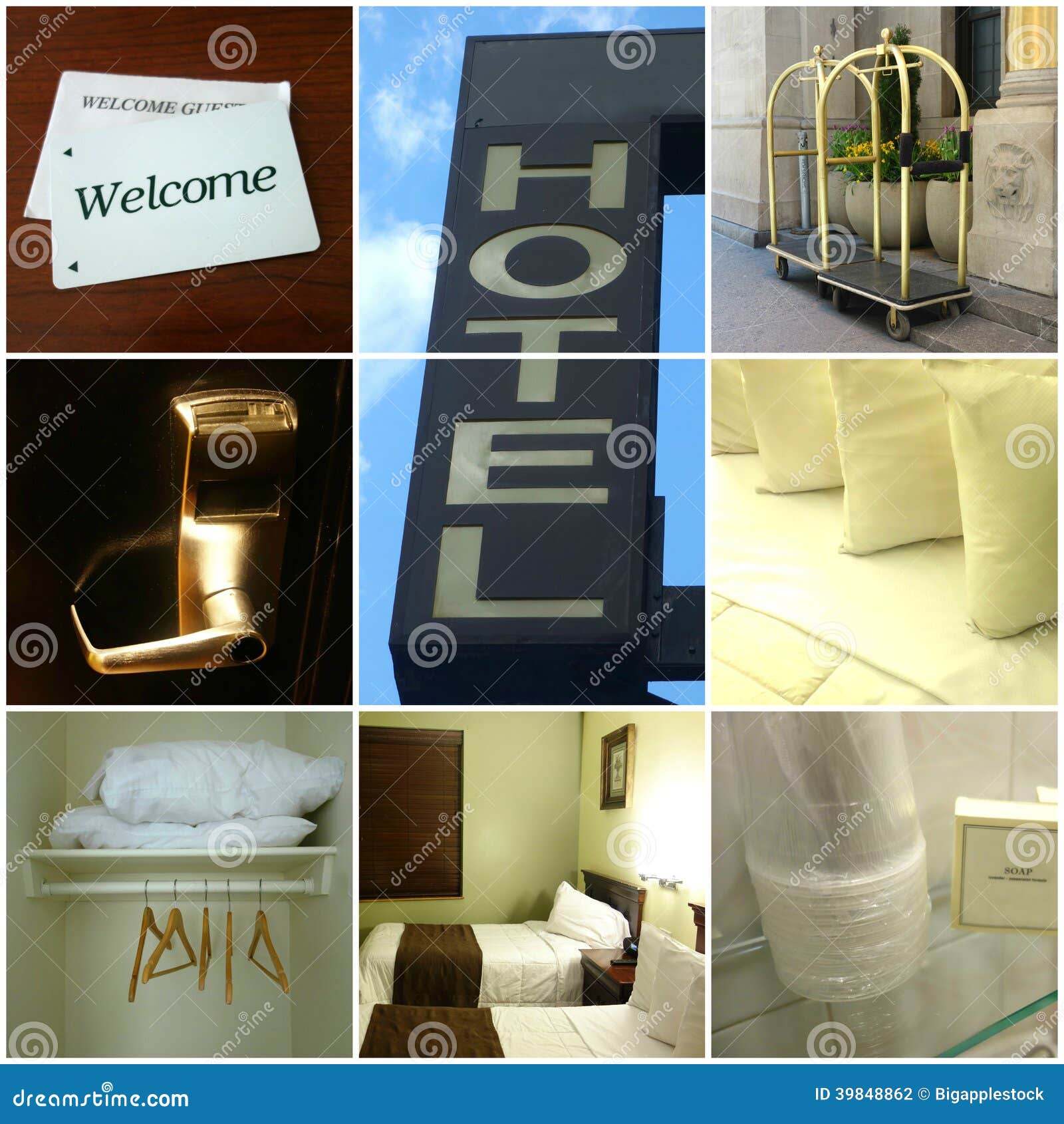 Collage dell'hotel fotografia stock. Immagine di scheda - 39848862