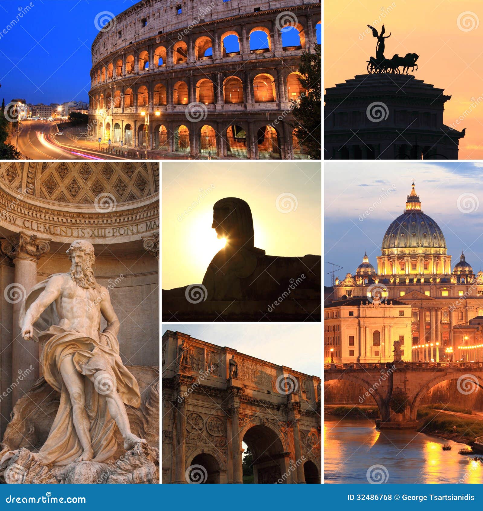 Collage della foto di Roma fotografia stock. Immagine di monumenti ...