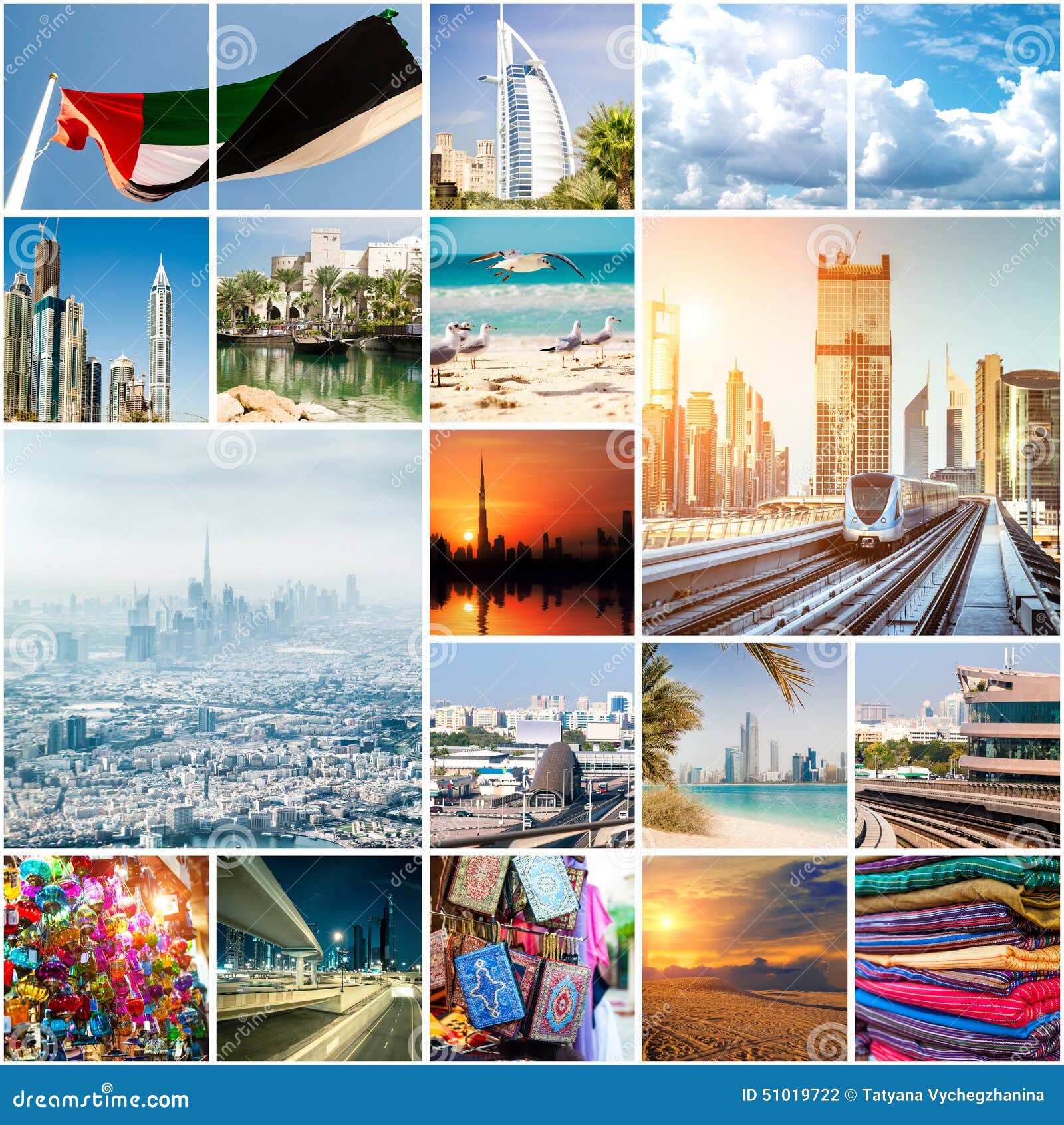 Collage Delle Foto Dal Dubai Fotografia Stock - Immagine di serie ...