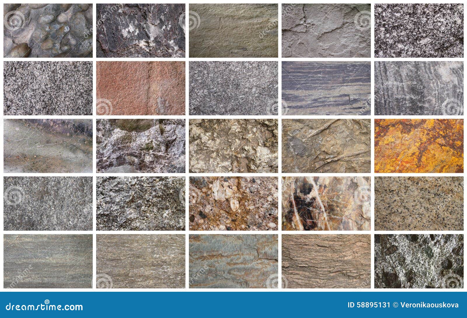 Collage Des Types En Pierre Image stock - Image du fossiles, rocheux ...