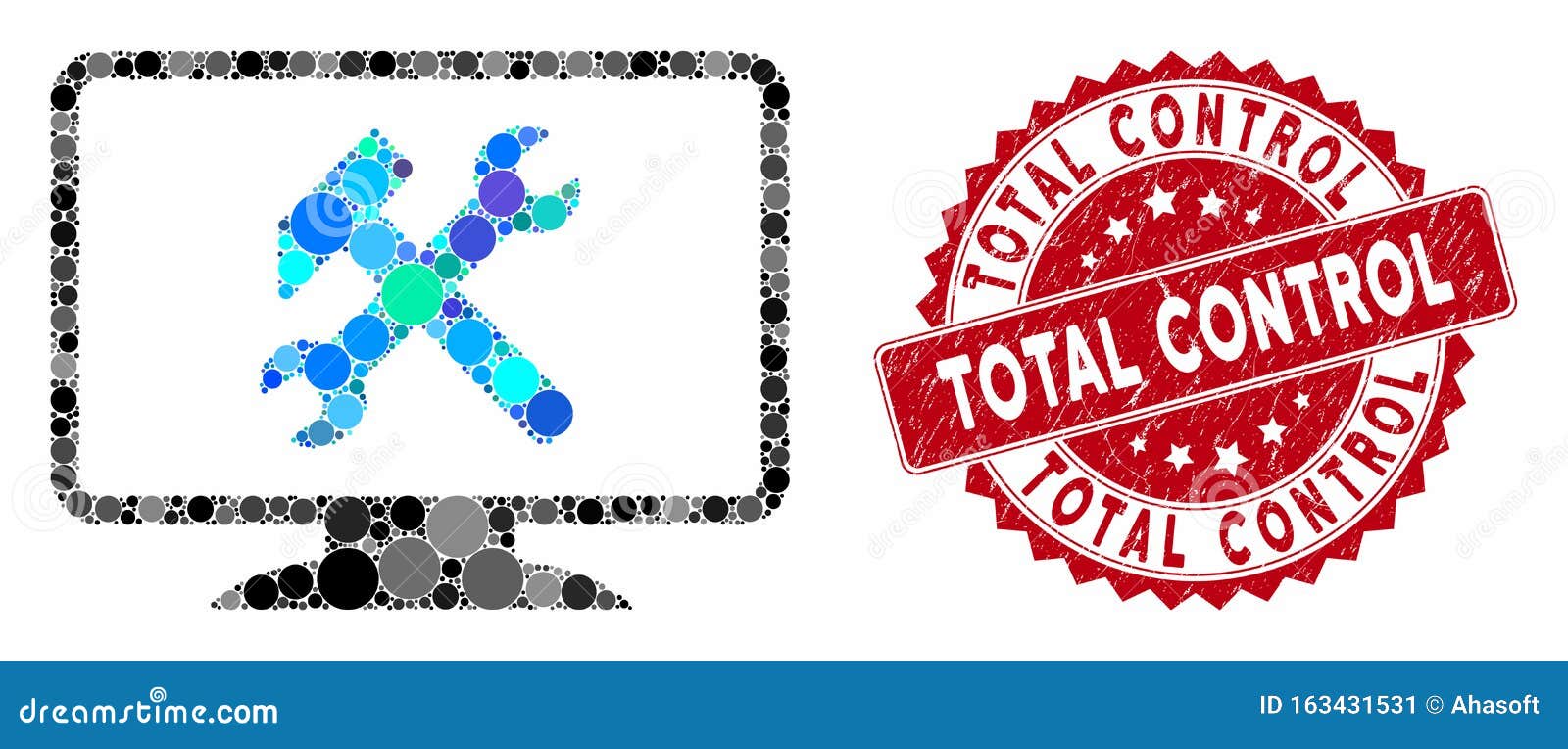 Collage Desktop Settings with Textured Total Control Stamp Stock ...