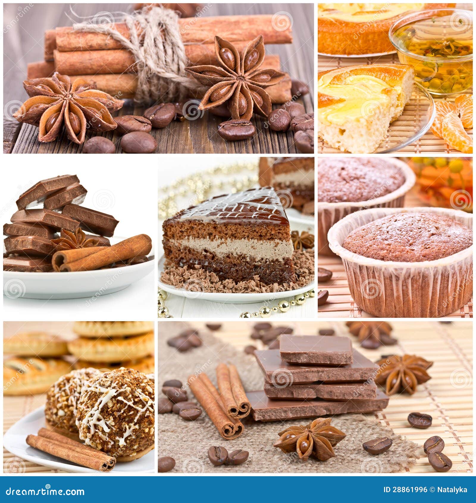 Collage of dessert. stock photo. Image of baking, anise - 28861996