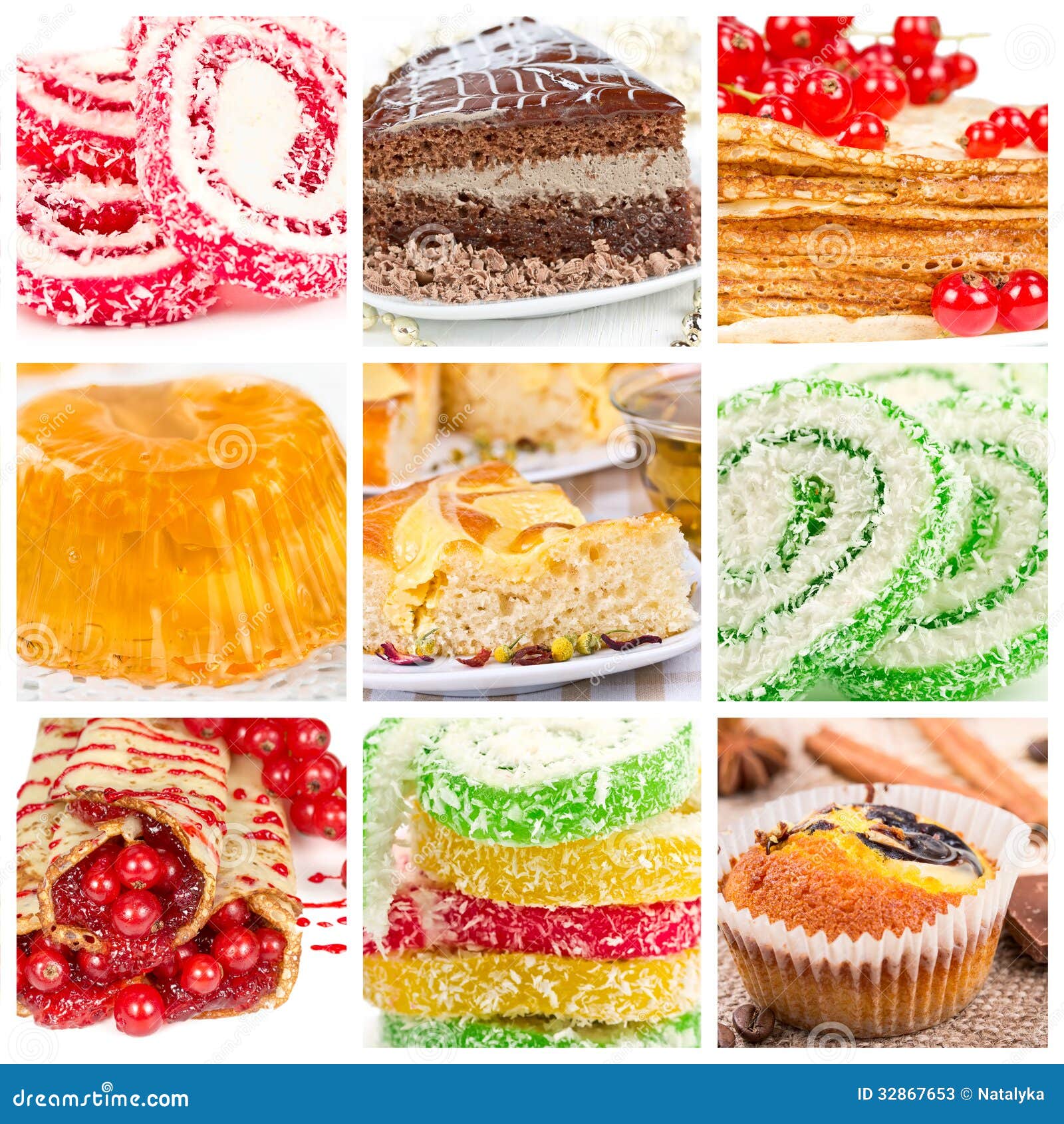 Collage of dessert stock image. Image of muffin, chocolate - 32867653