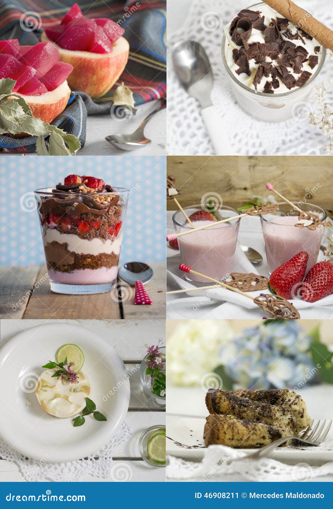 Collage of desserts stock image. Image of fruit, collage - 46908211