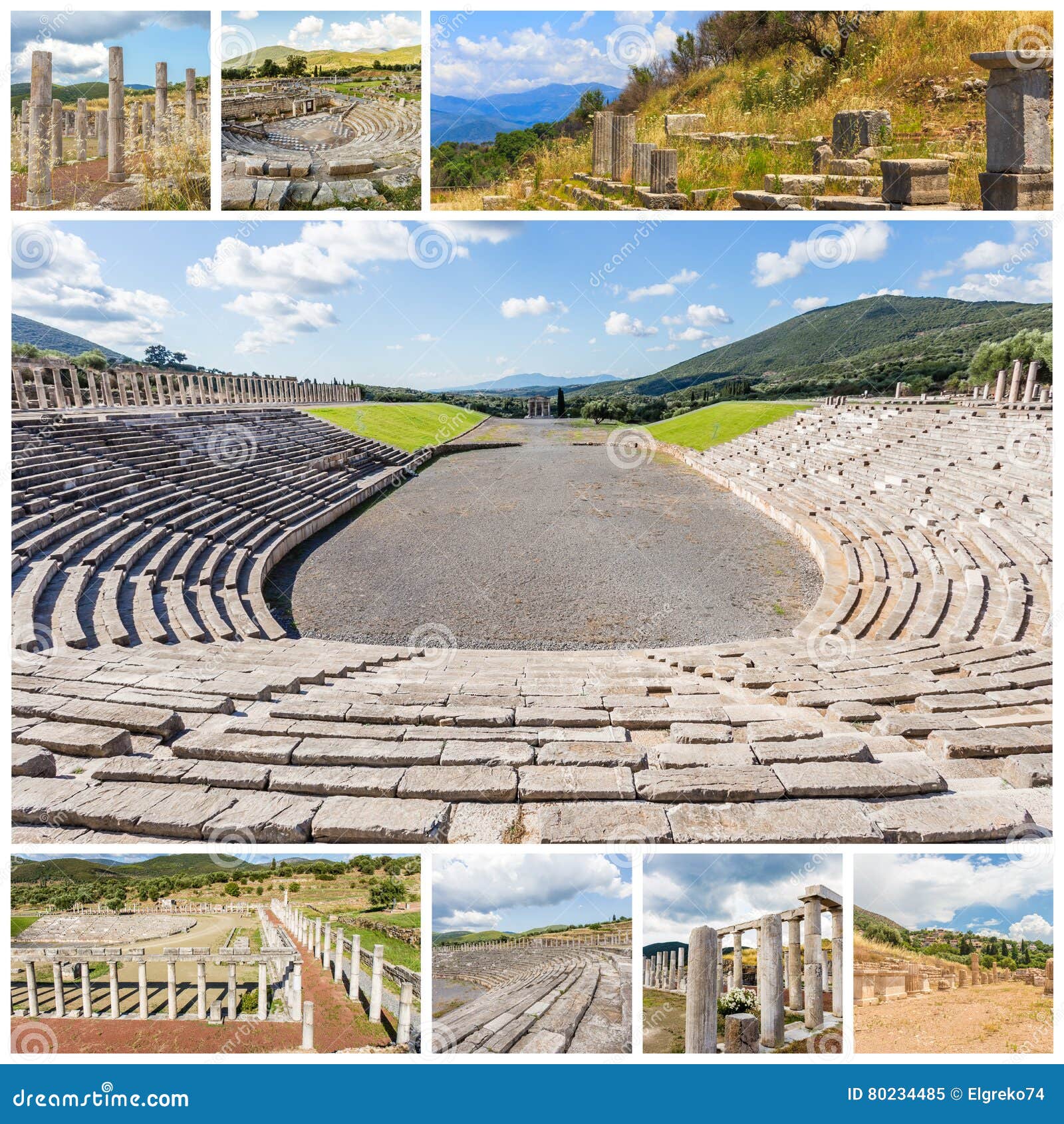 Collage Di Messina Antica, Grecia Immagine Stock - Immagine di ...