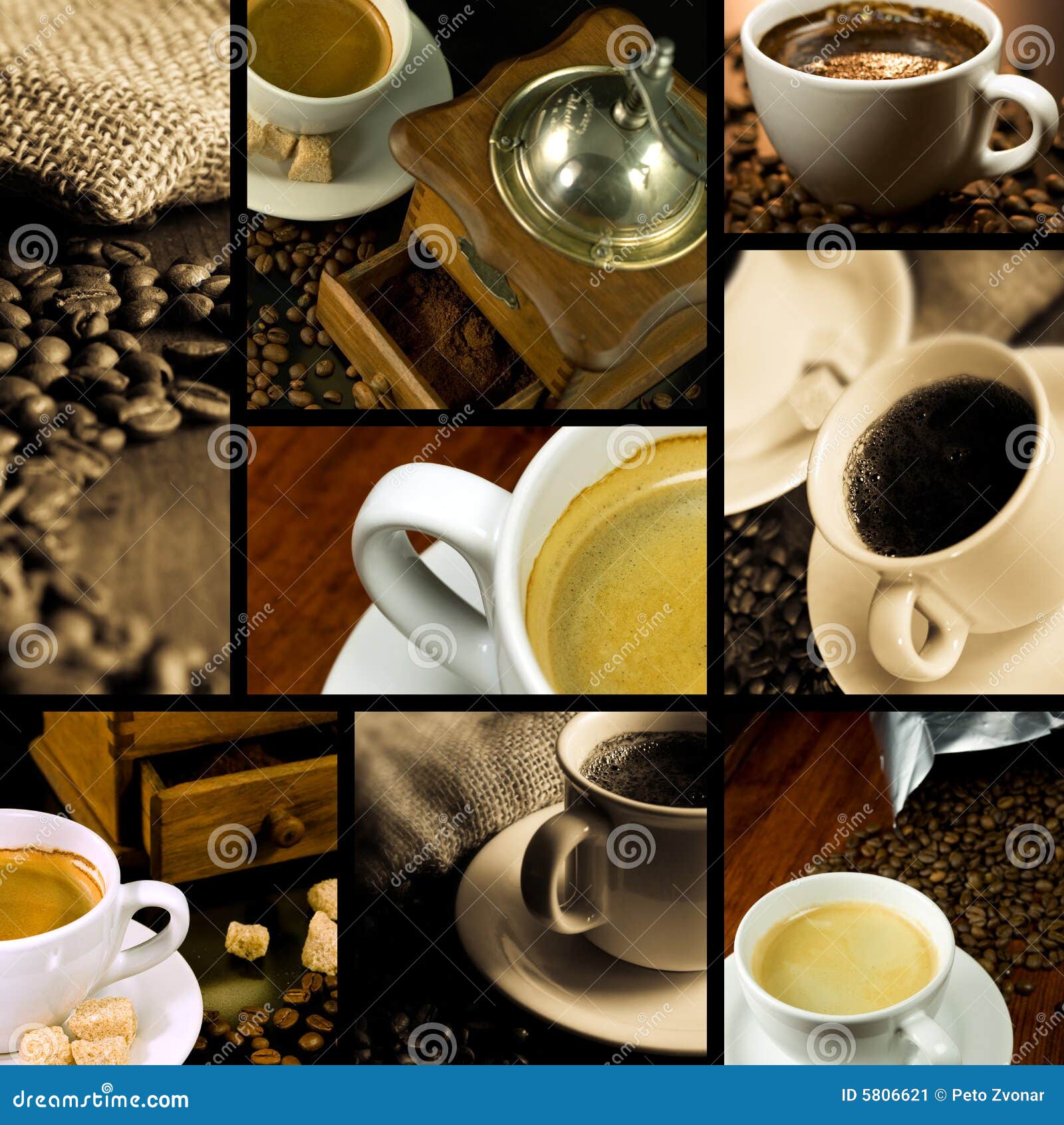 Collage di tema del caffè immagine stock. Immagine di festività - 5806621