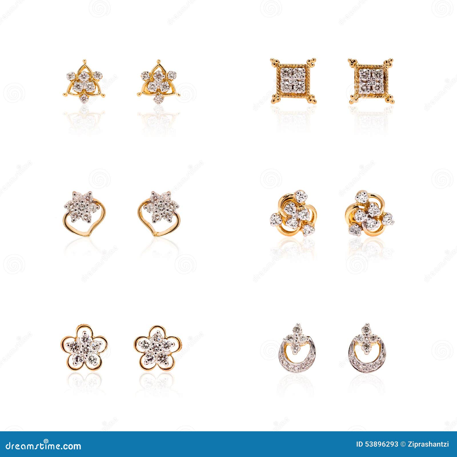 Collage of Diamond Earrings Stock Image - Image of jewel, gift: 53896293