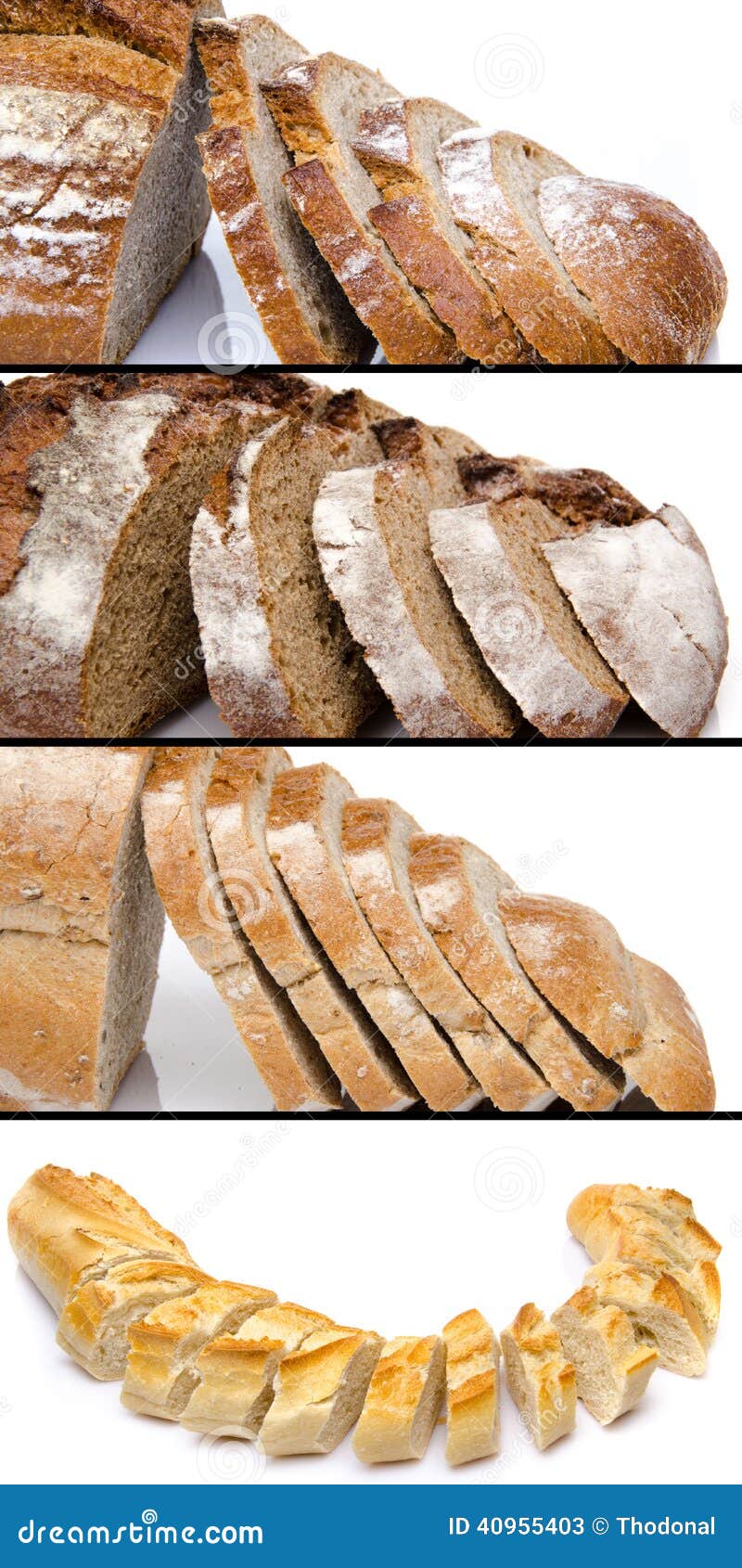Collage of DiffÃ©rent Sliced Breads Stock Image - Image of white, fresh ...