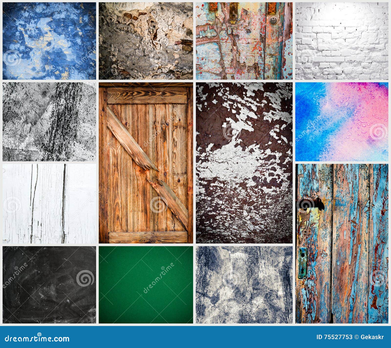 Collage of Different Backgrounds Stock Image - Image of cracking ...