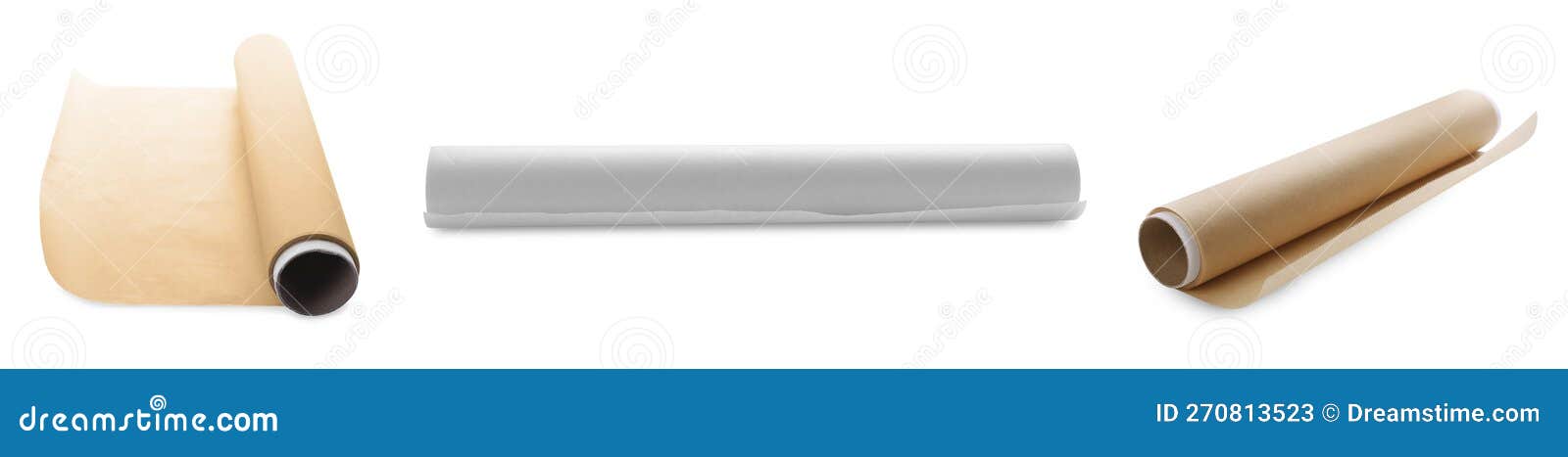 Collage with Different Baking Paper on White Background Stock Image ...