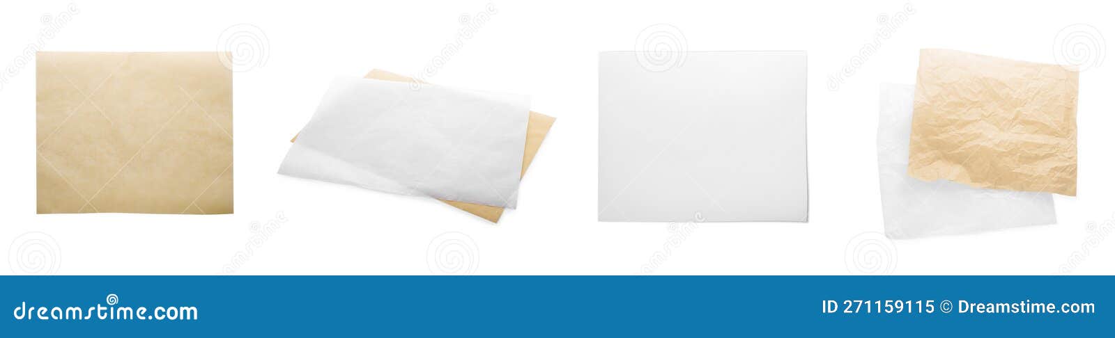 Collage with Different Baking Paper on White Background Stock Image ...